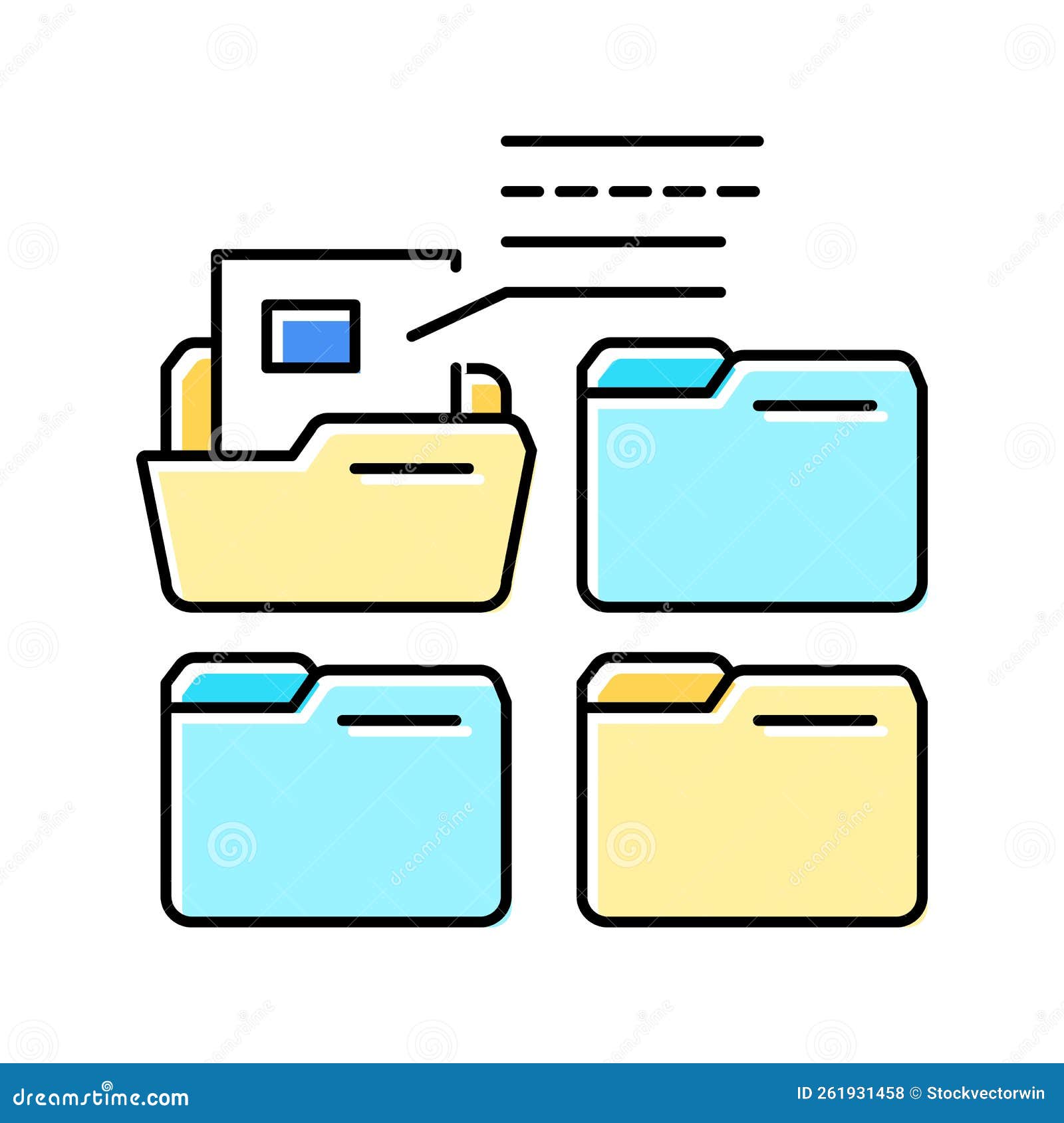 Project Folder Color Icon Vector Illustration Stock Vector ...