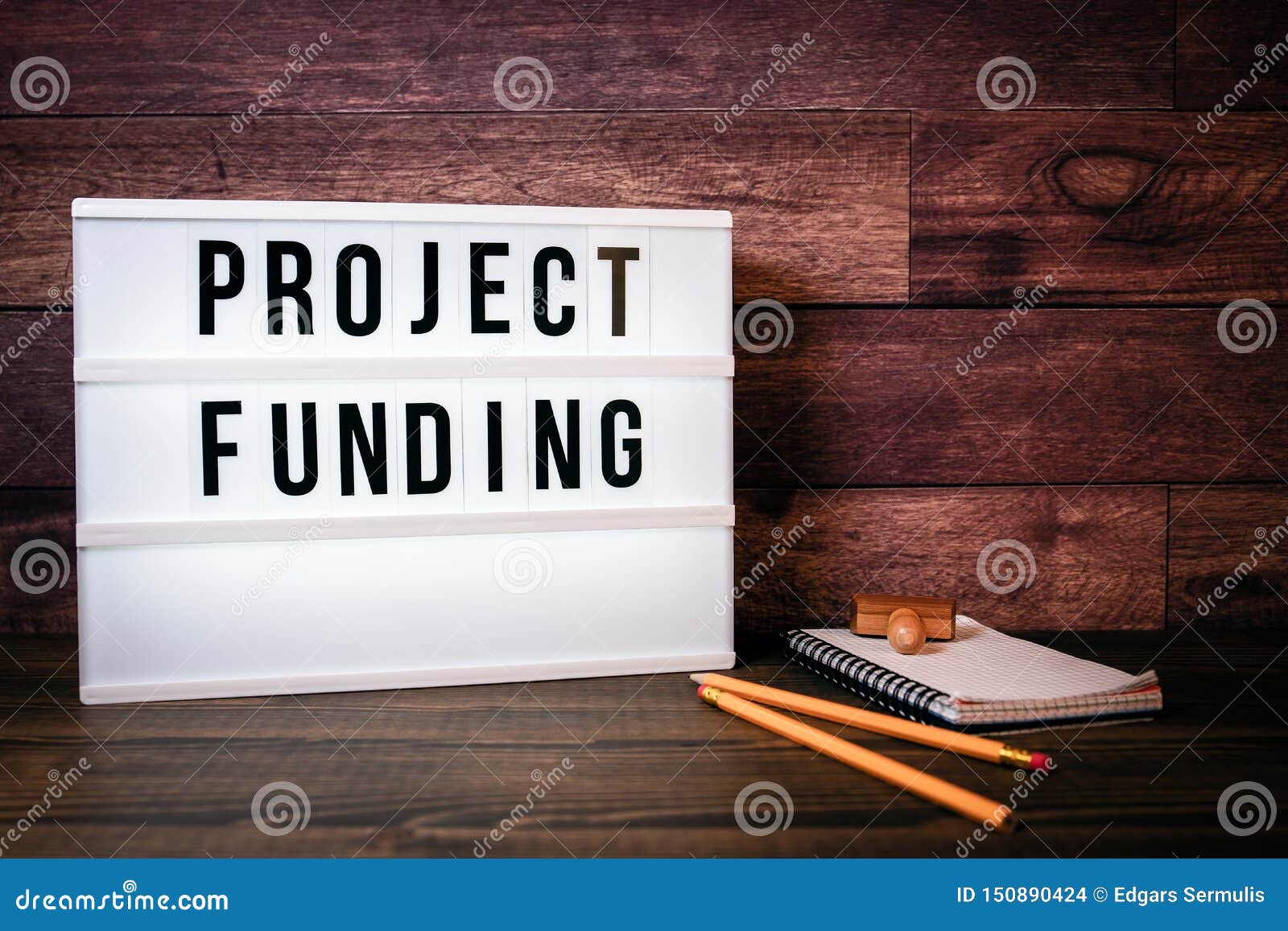 Project Funding. Text in Lightbox Stock Photo - Image of bank, banking ...