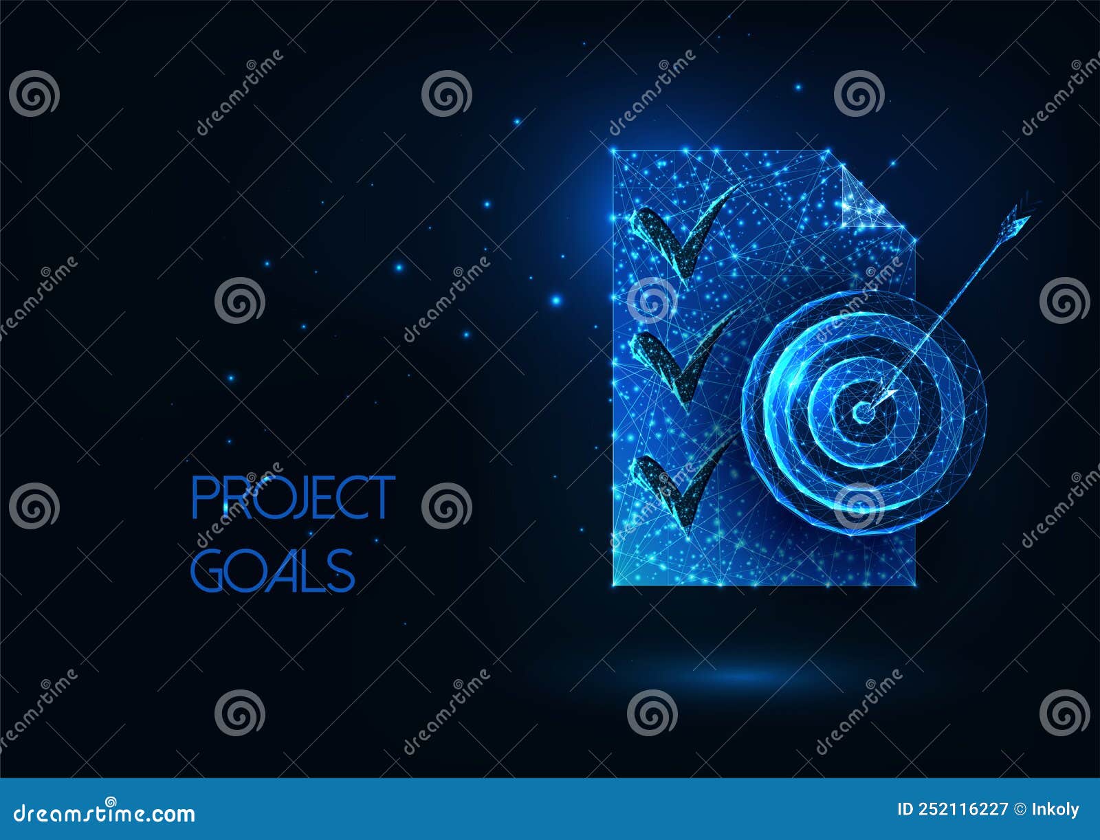 Project Goals Concept with Document and Target Symbol in Futuristic ...