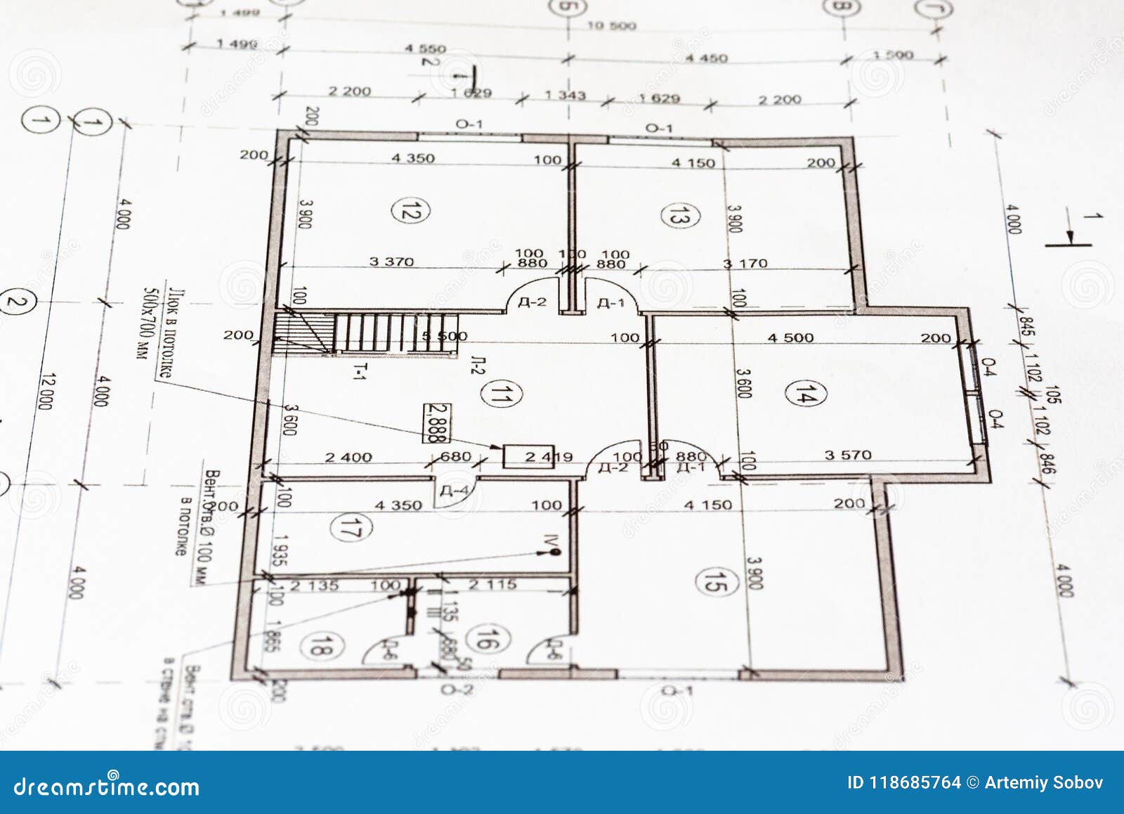 Project a House As a Background. the Idea of Building a House. Stock ...