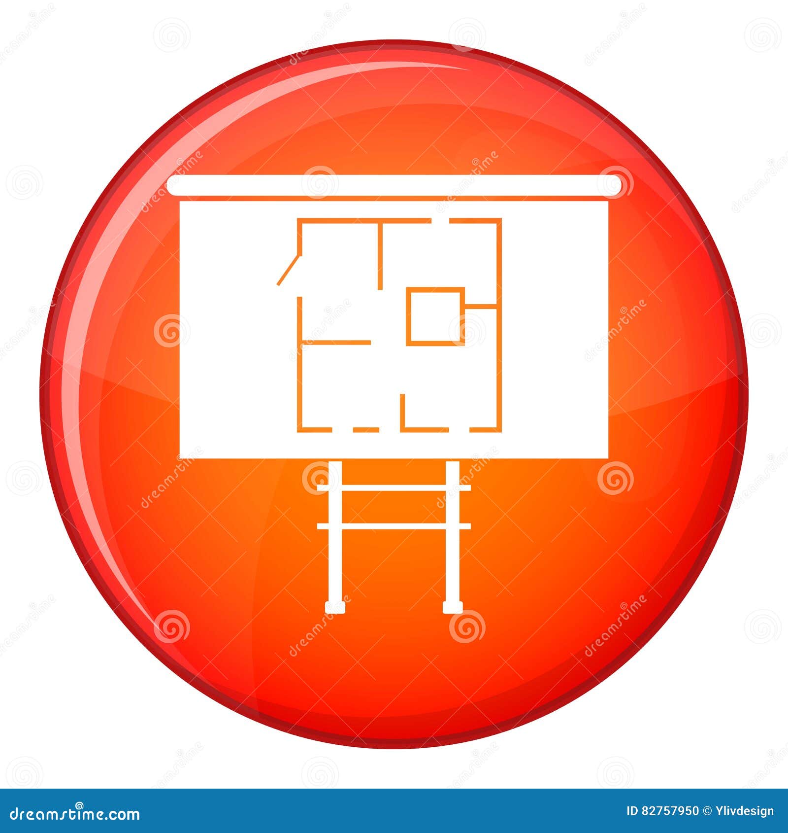 Project of House on a Board Icon, Flat Style Stock Vector ...