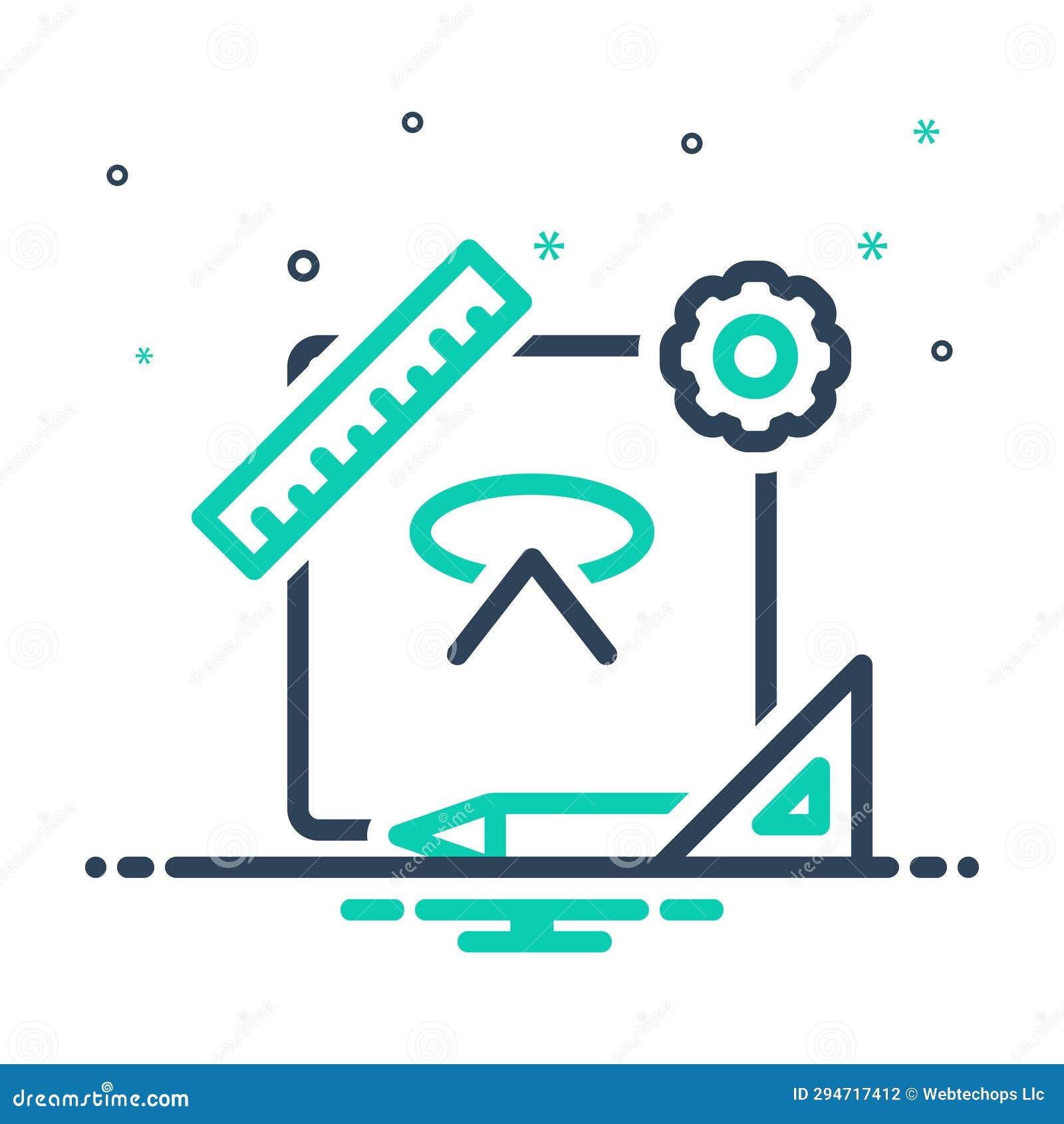 Mix Icon for Project, Education and Instrument Stock Vector ...