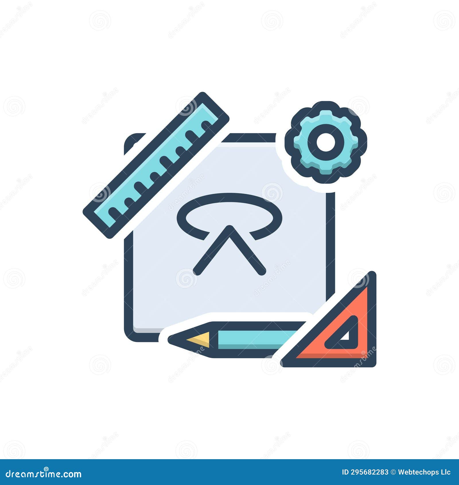 Color Illustration Icon for Project, Pencil and Object Stock ...