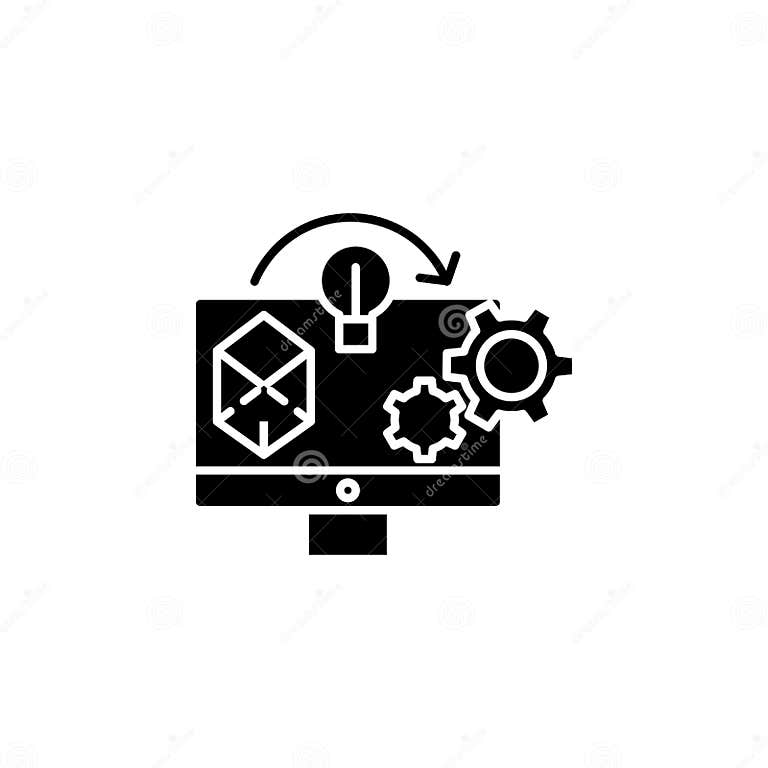 Project Implementation Black Icon Concept. Project Implementation Flat ...