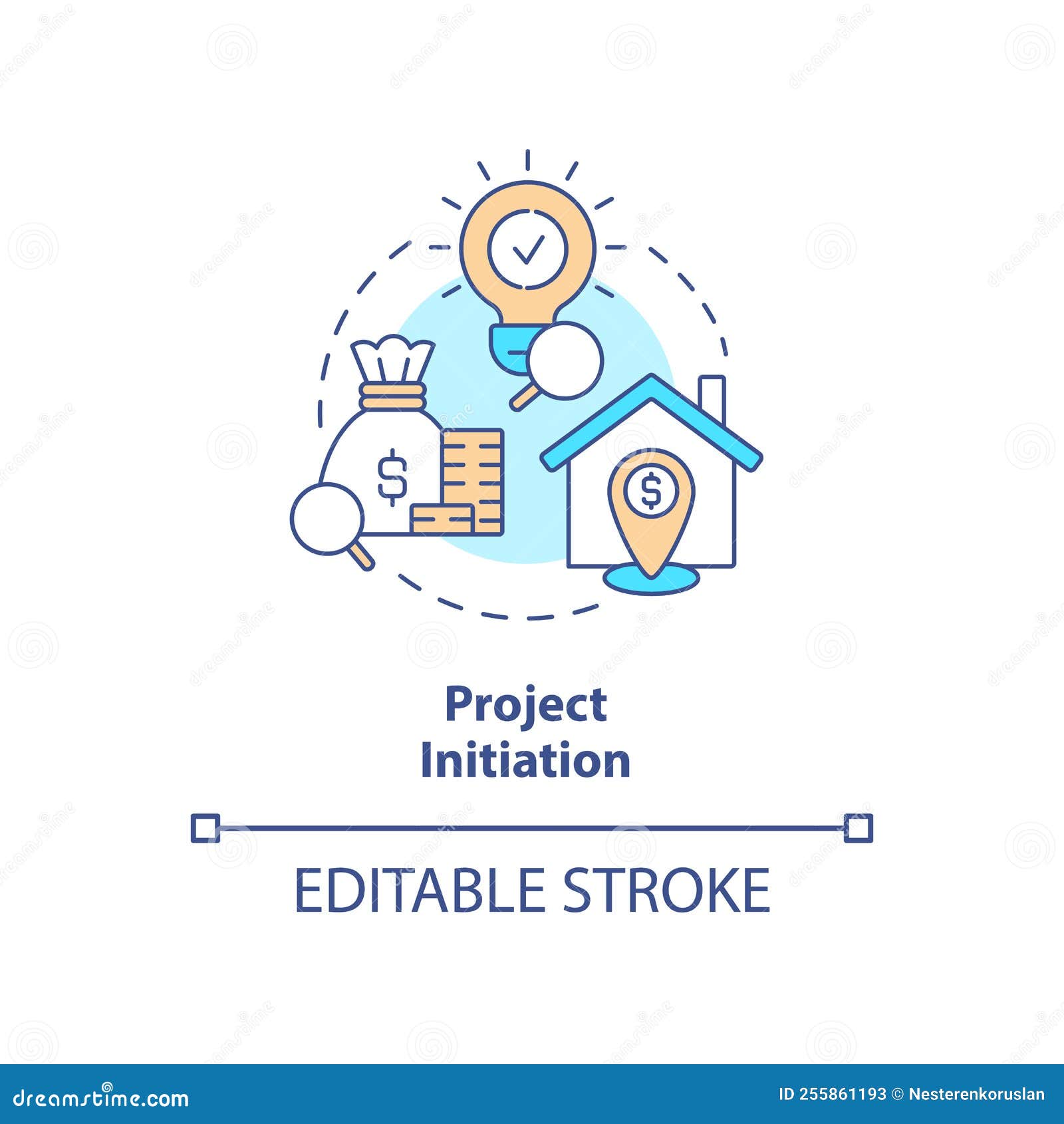 Construction Initiation Blank Brochure Design Cartoon Vector ...