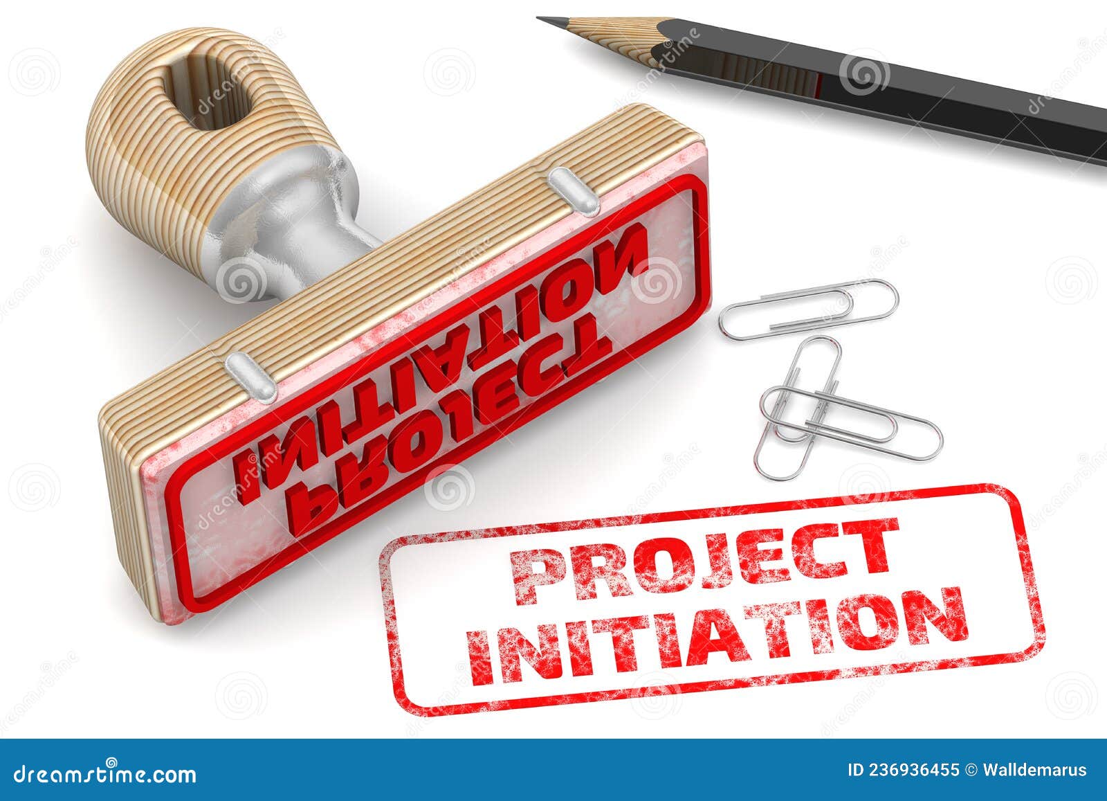 Project Initiation. the Stamp and an Imprint Stock Illustration ...