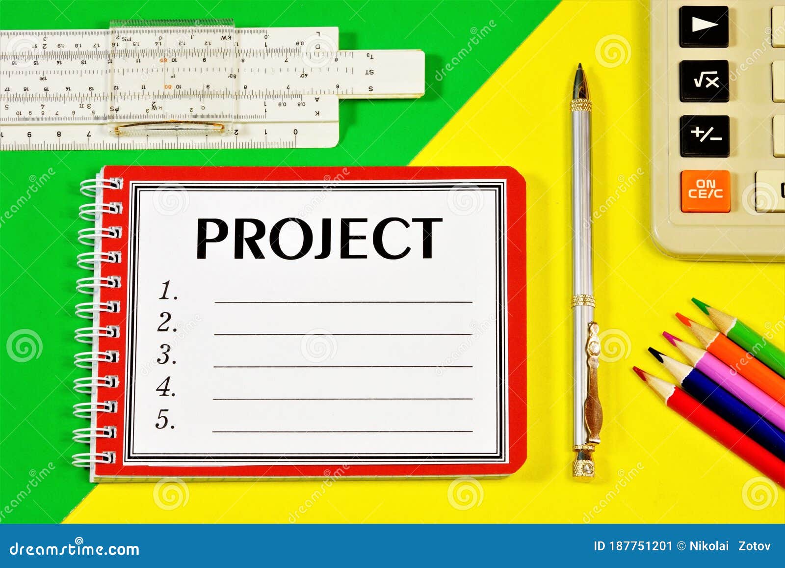 The Project is the Inscription of Text on the Notepad. Stock Image ...