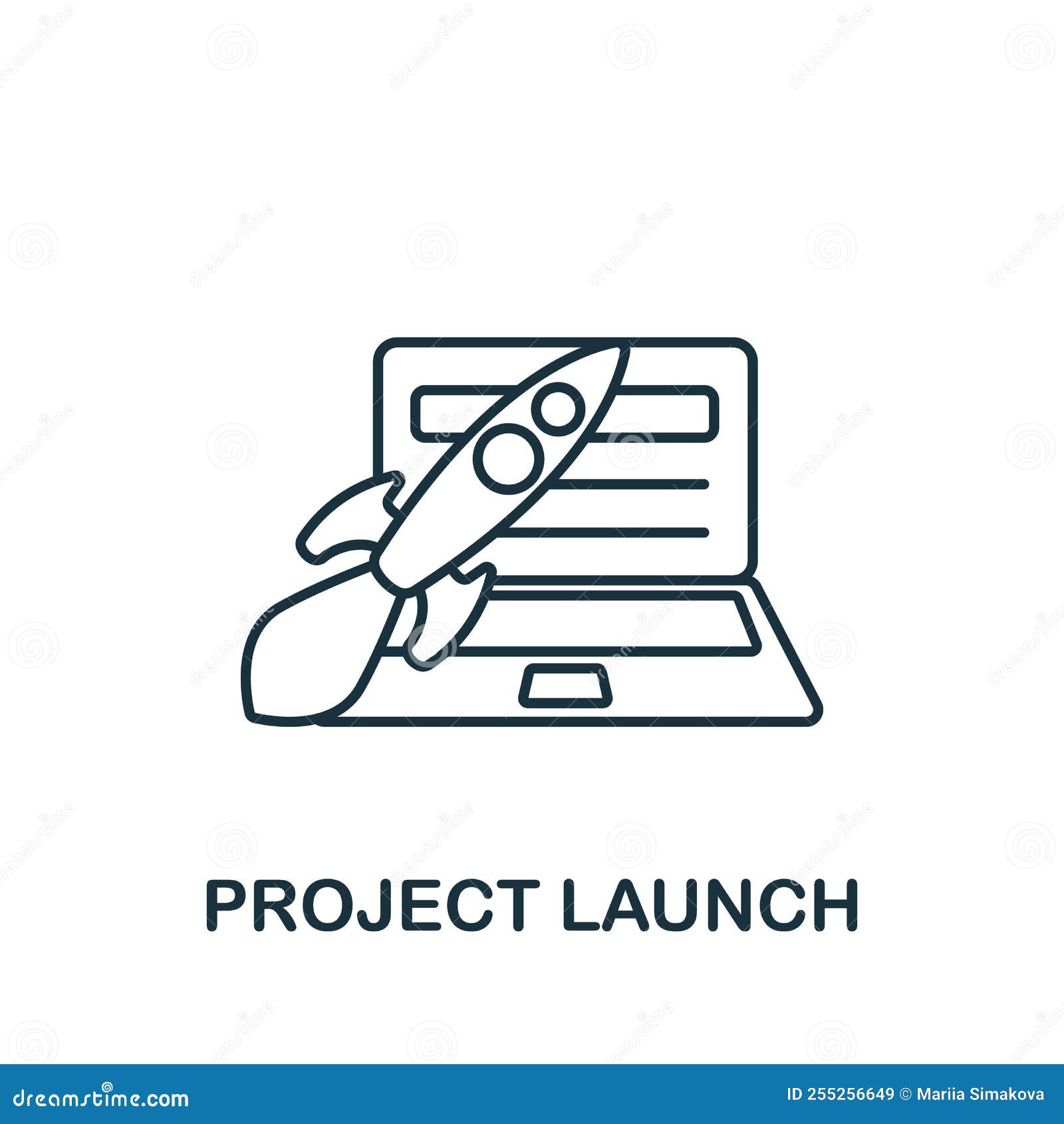 Project Launch Icon. Line Simple Web Development Icon for Templates ...