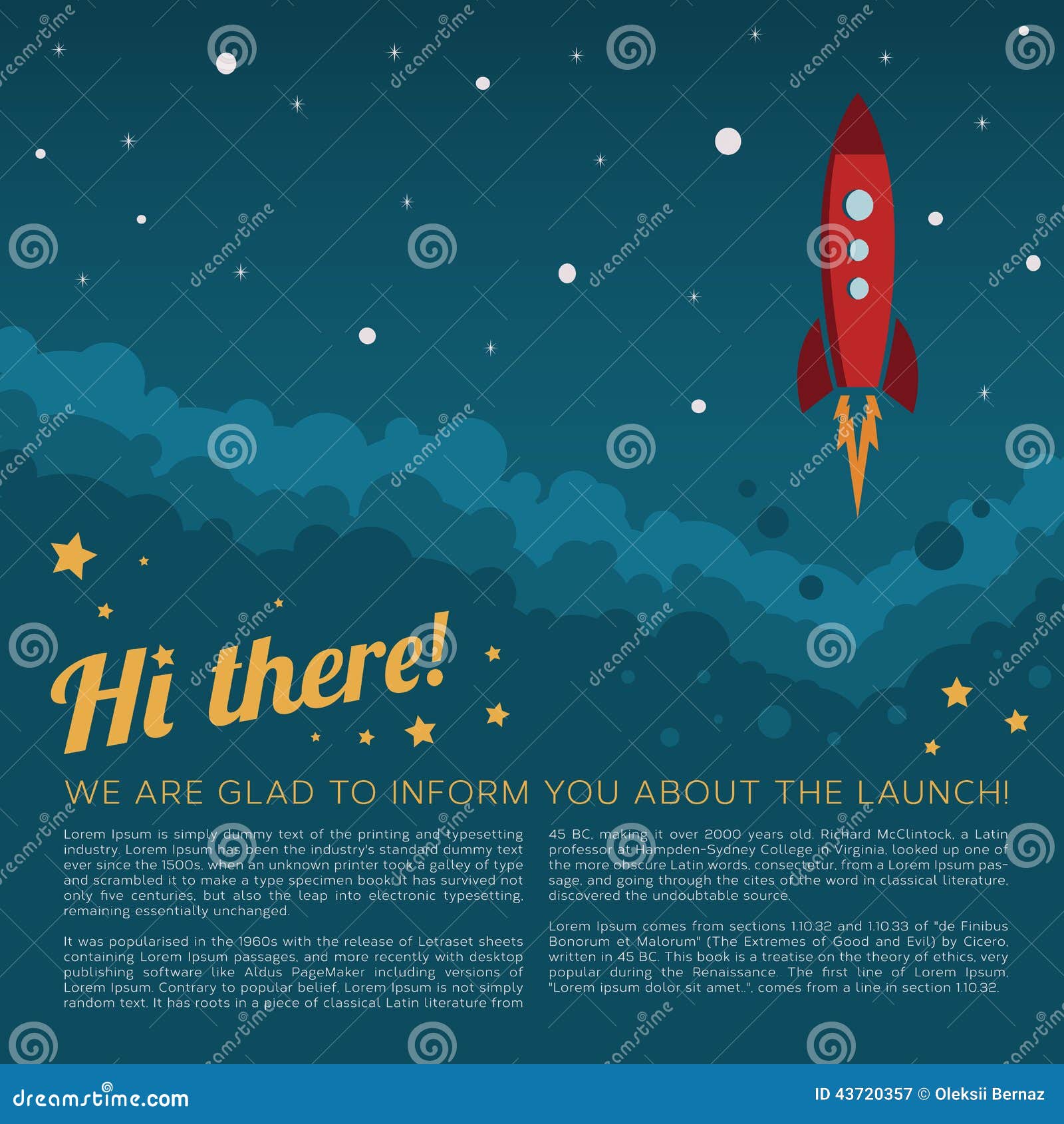 Project Launch Rocket in Space Vector Background Stock Vector ...