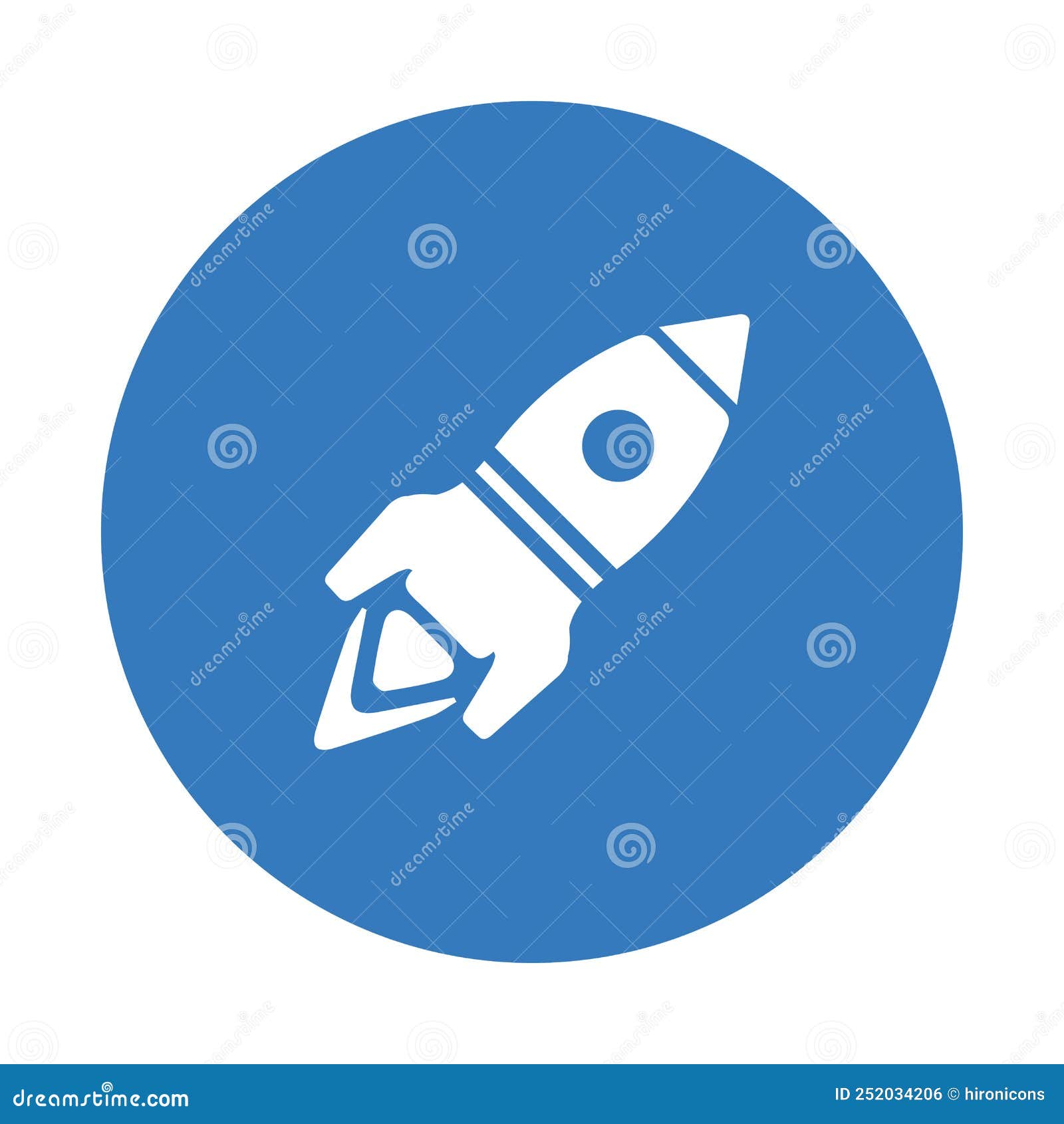 Project Launch, Space Ship Icon. Blue Color Design Stock Vector ...
