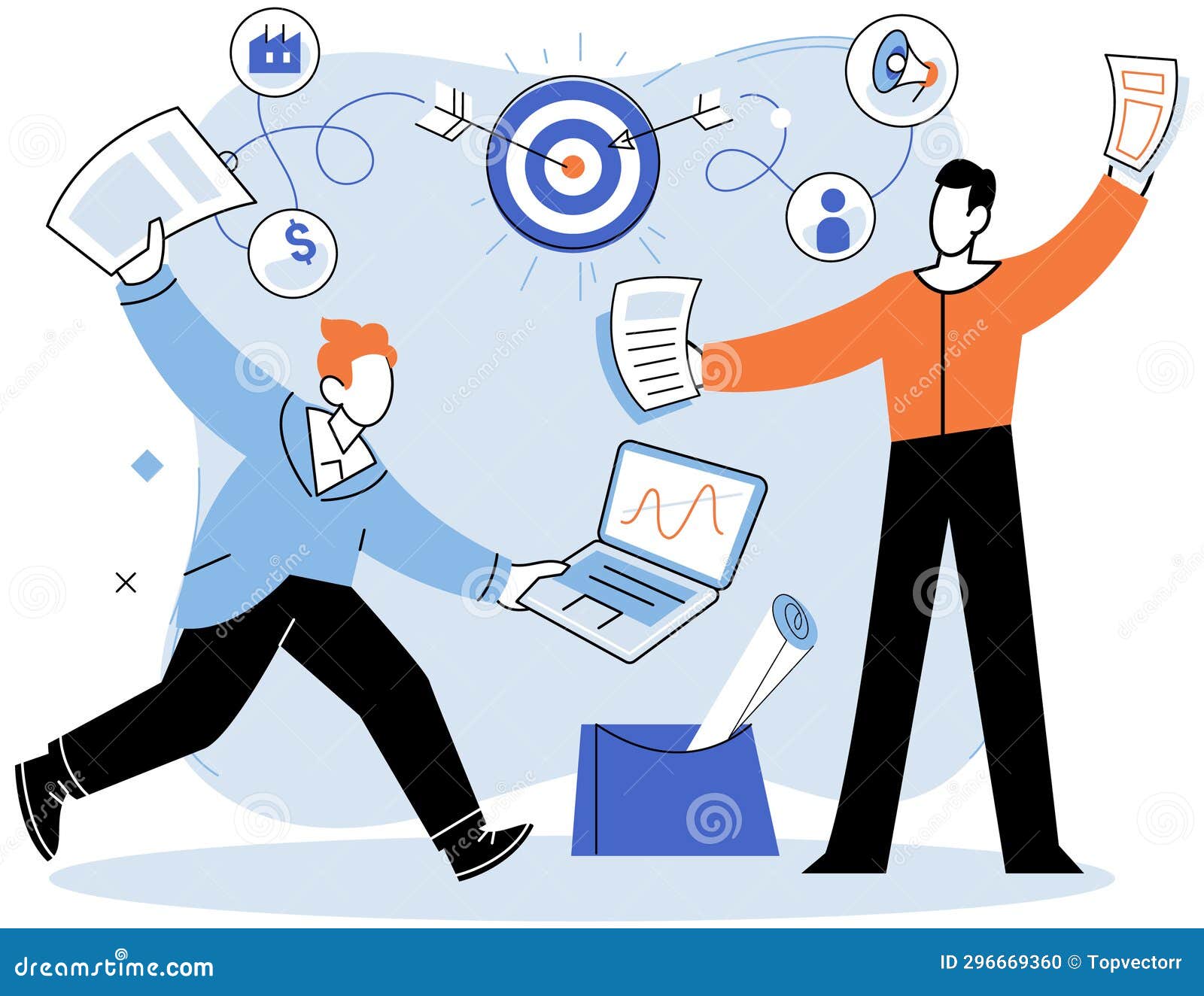 Project Launch. a Successful Business, Emblem of Calculated Risks and ...