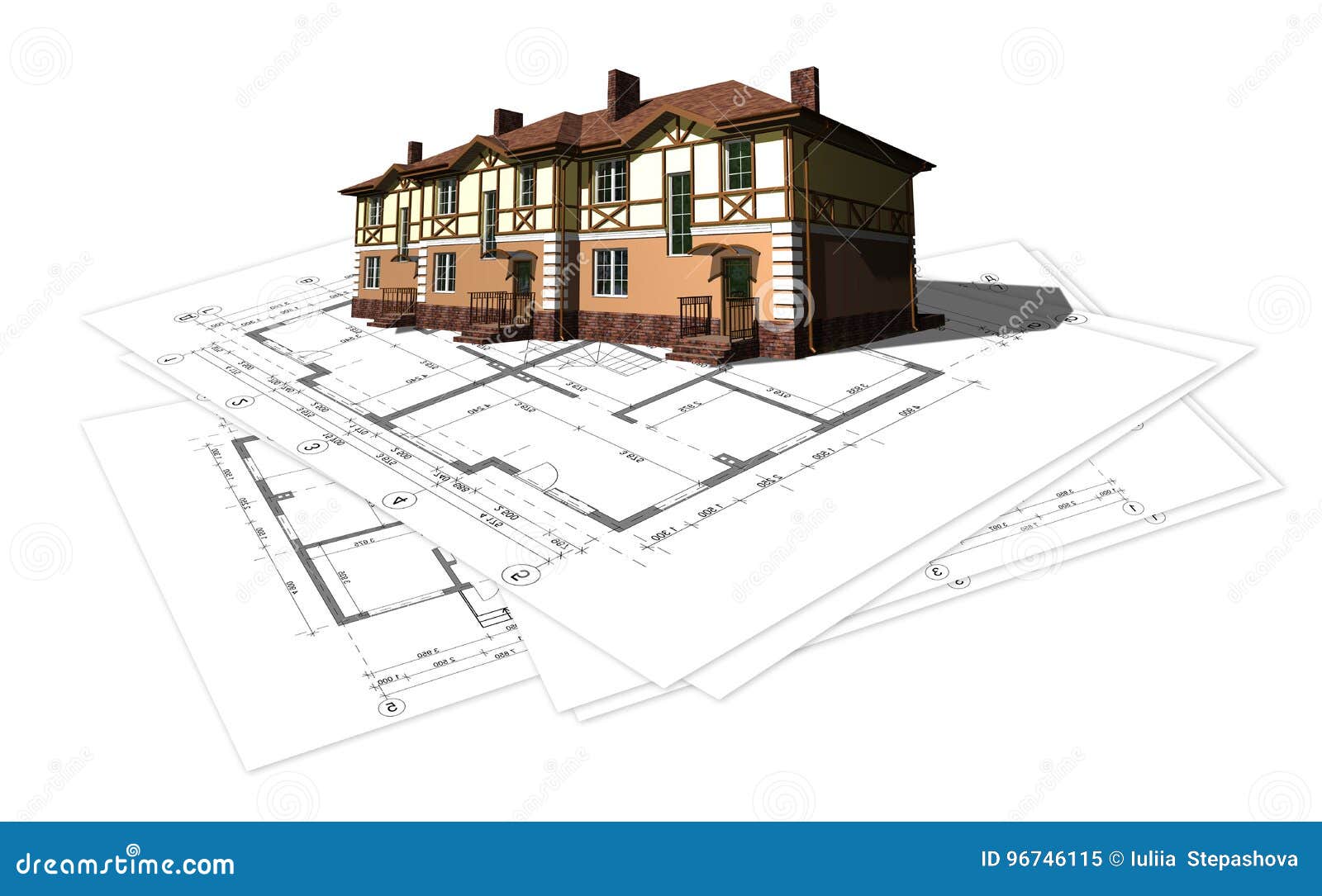 Project Layout Drawing of the House Stock Illustration - Illustration ...