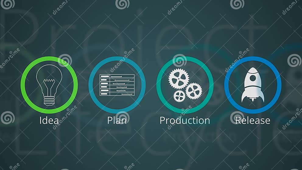 Project life cycle stock illustration. Illustration of chart - 132467102