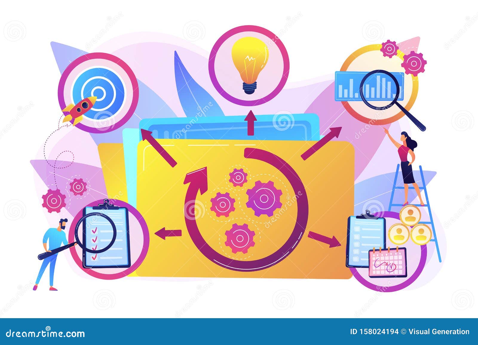 Project Life Cycle Vector Illustration Stock Vector - Illustration of ...