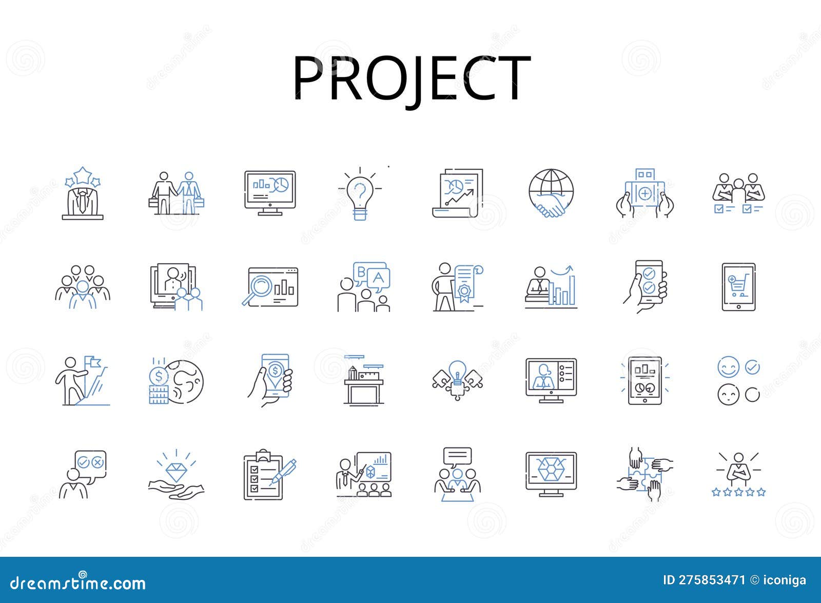 Project Line Icons Collection. Venture, Initiative, Endeavor ... Project Line Icons Collection. Venture, Initiative, Endeavor ...