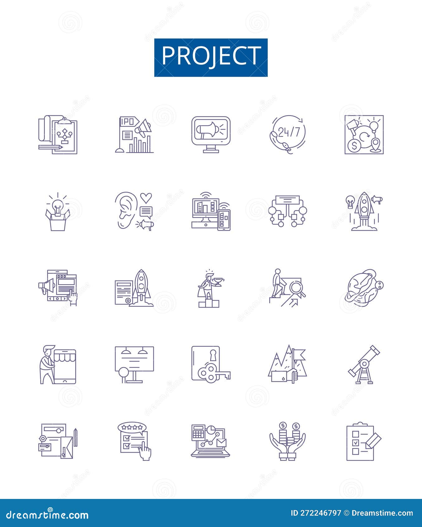 Project Line Icons Signs Set. Design Collection of Development ...