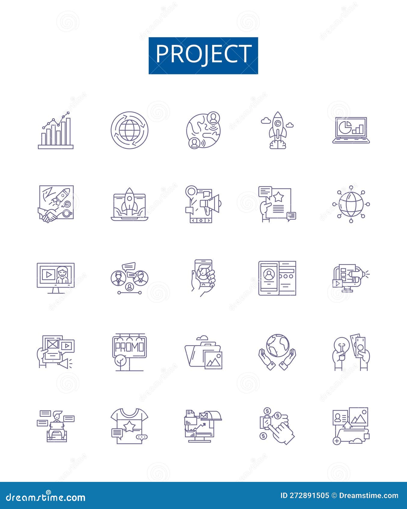 Project Line Icons Signs Set. Design Collection of Development ...