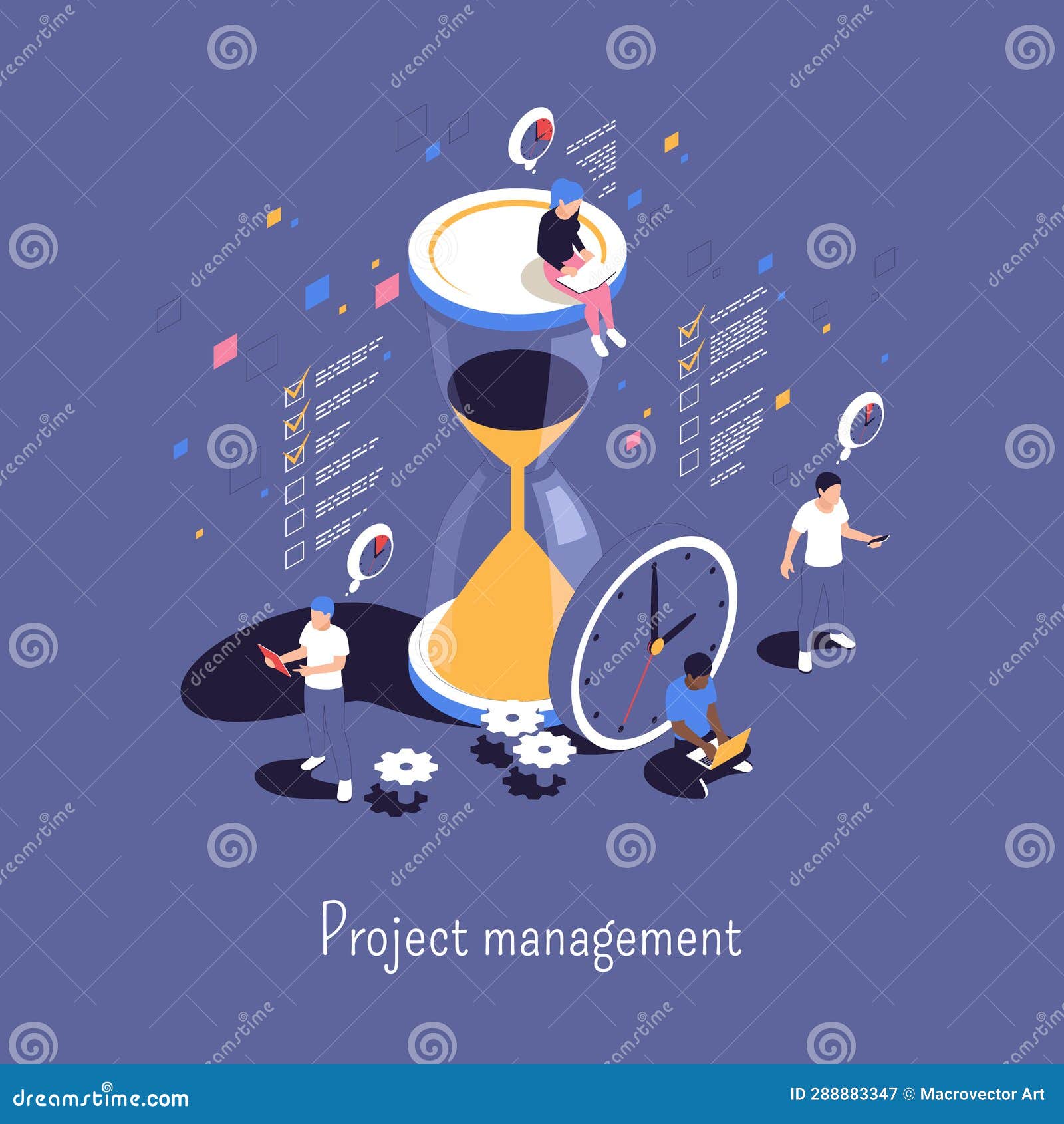 Project Management Abstract Background Stock Illustration ...