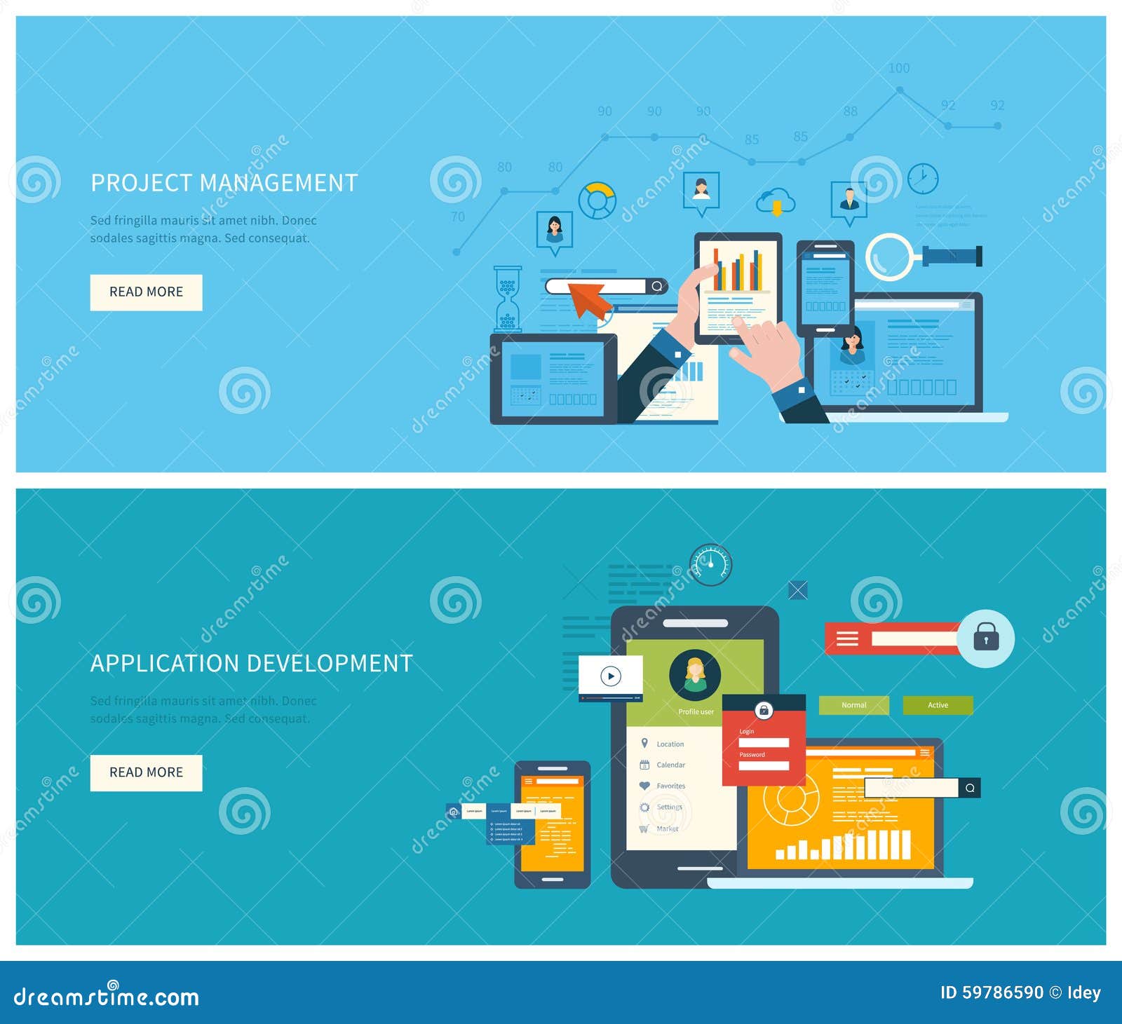 Project Management and Application Development Stock Vector ...