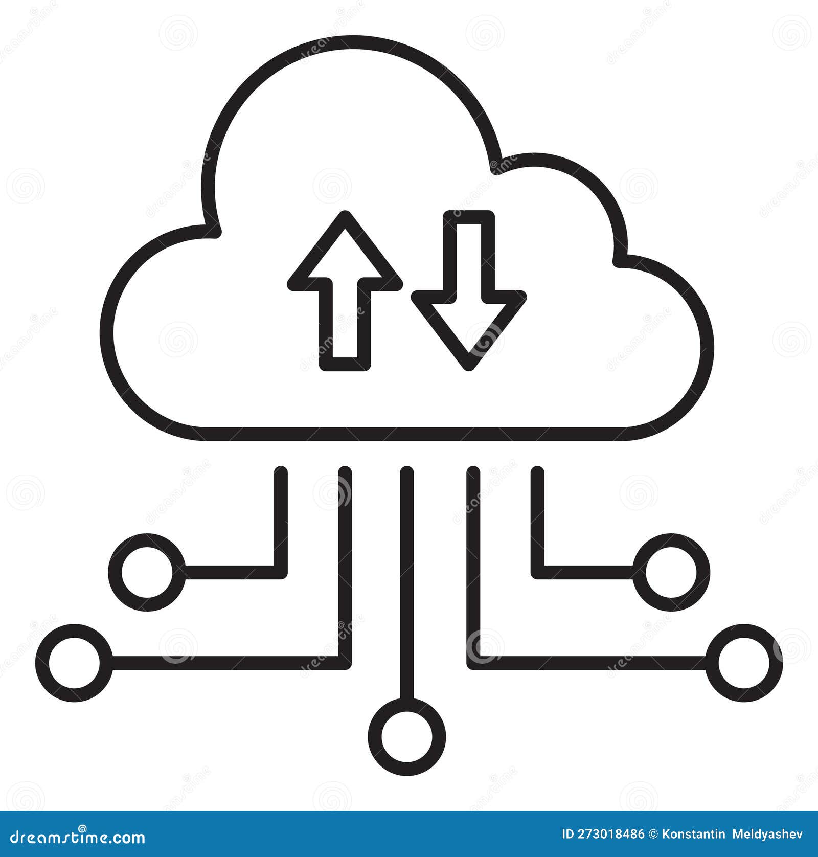 Project Management Arrows, Cloud Storage Vector Icon Illustration Stock ...