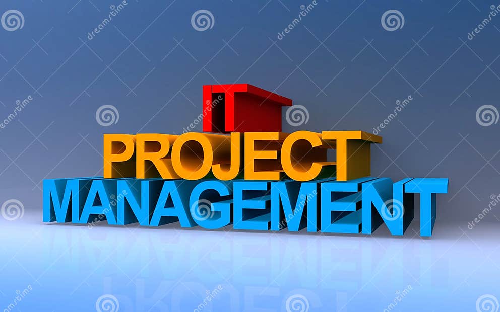 It Project Management on Blue Stock Illustration - Illustration of ...
