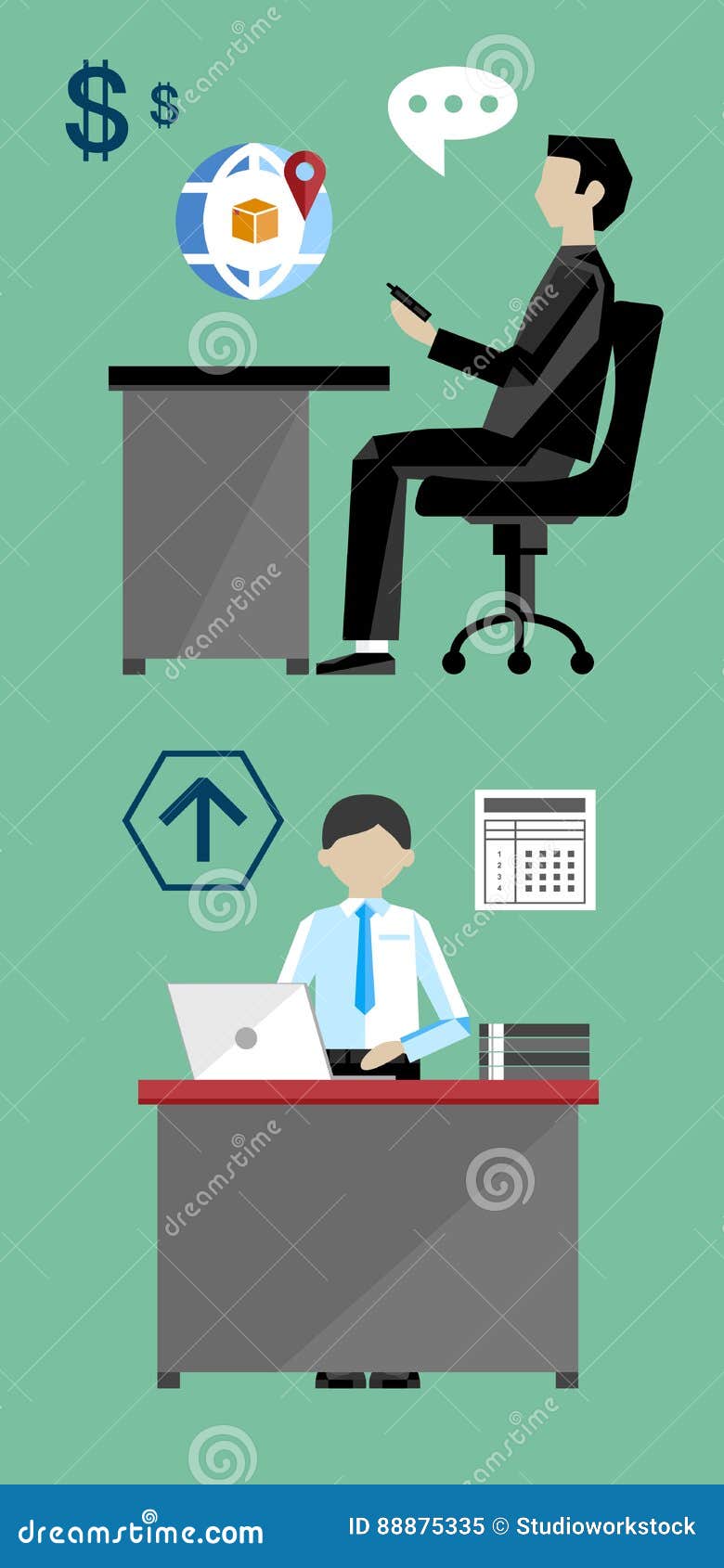 Project Management Business Multitasking Concept Stock Illustration ...