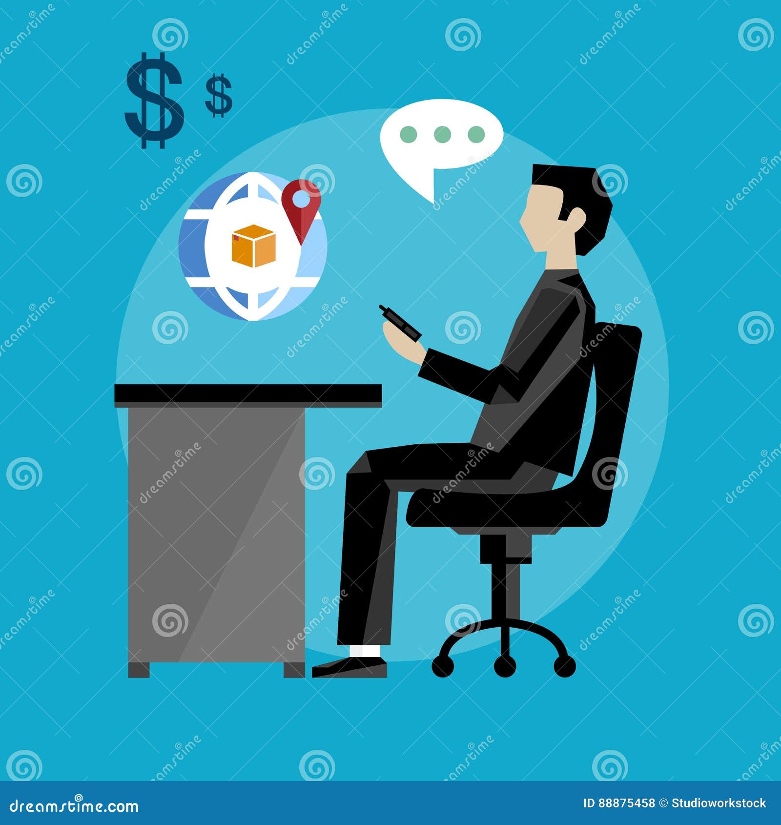 Project Management Business Multitasking Concept Stock Illustration ...