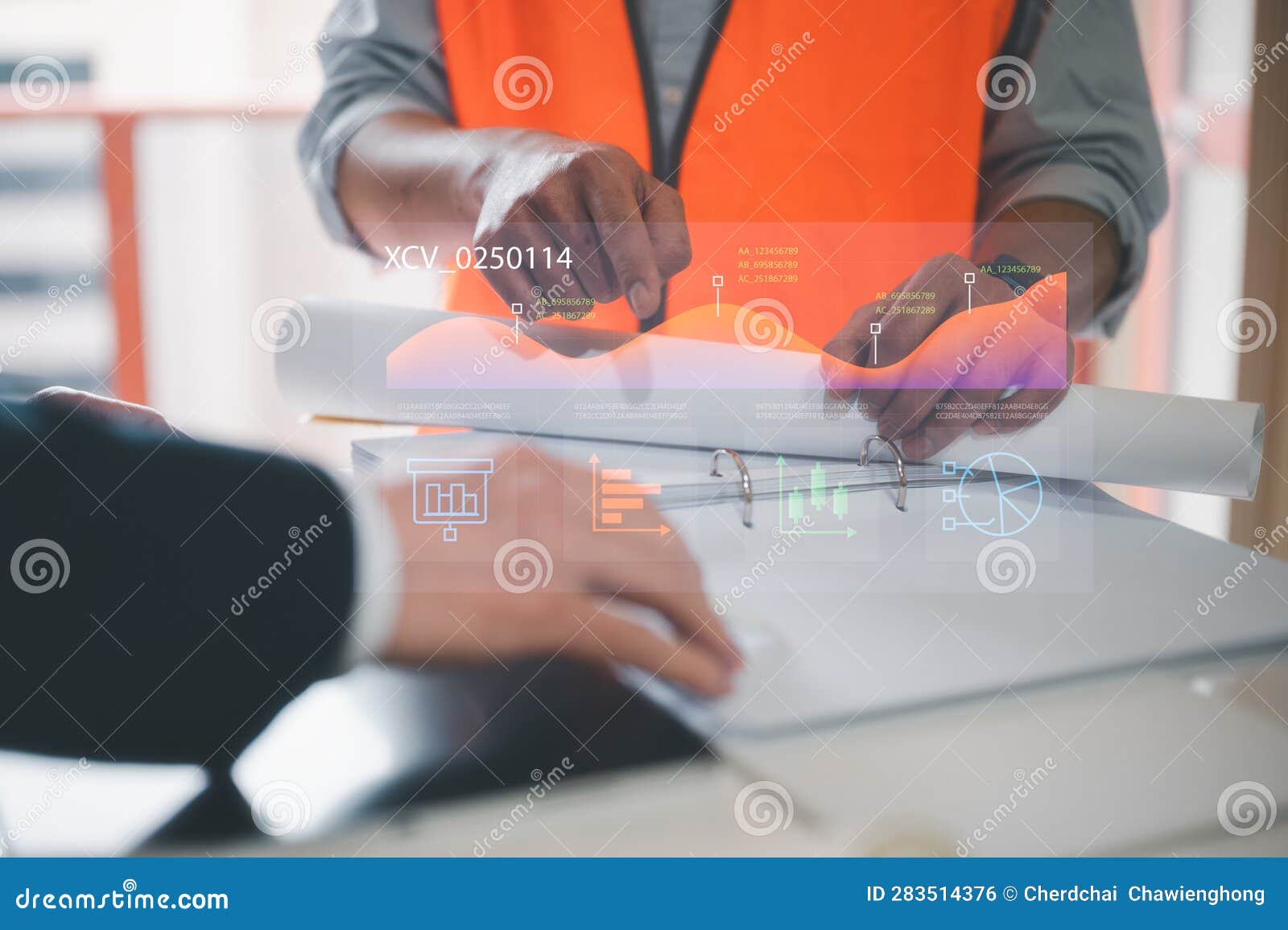 Project Management, Businessman and Contractor Discussion on Data Stock ...