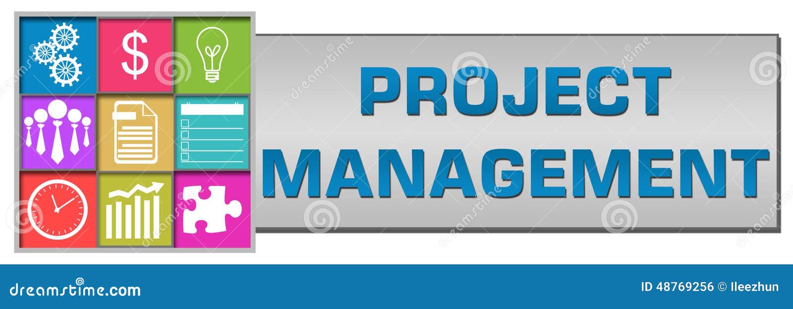 Project Management Button Style Stock Illustration - Illustration of ...