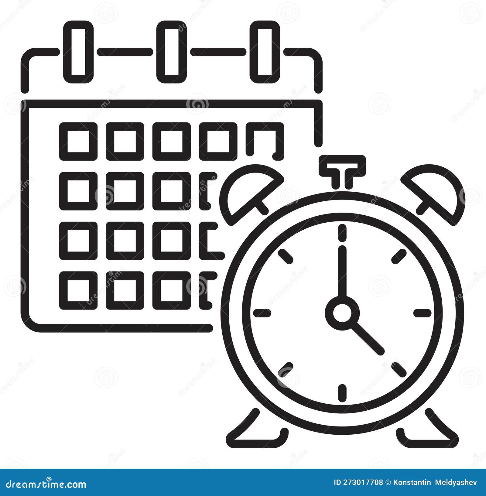 Project Management Calendar, Alarm Clock, Time Management Vector Icon ...