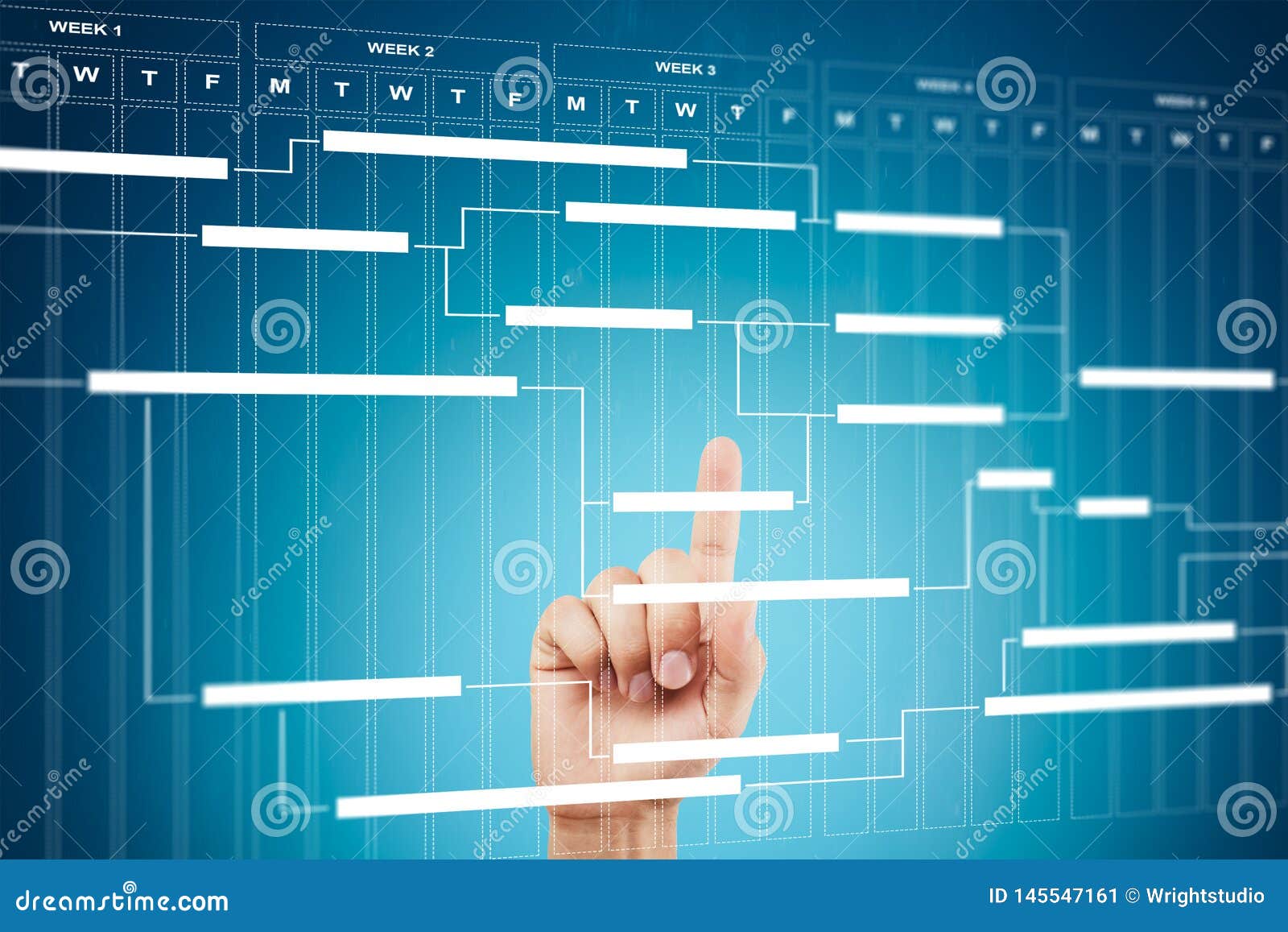 Project Management Chart on Virtual Screen. Schedule. Timeline. Stock ...