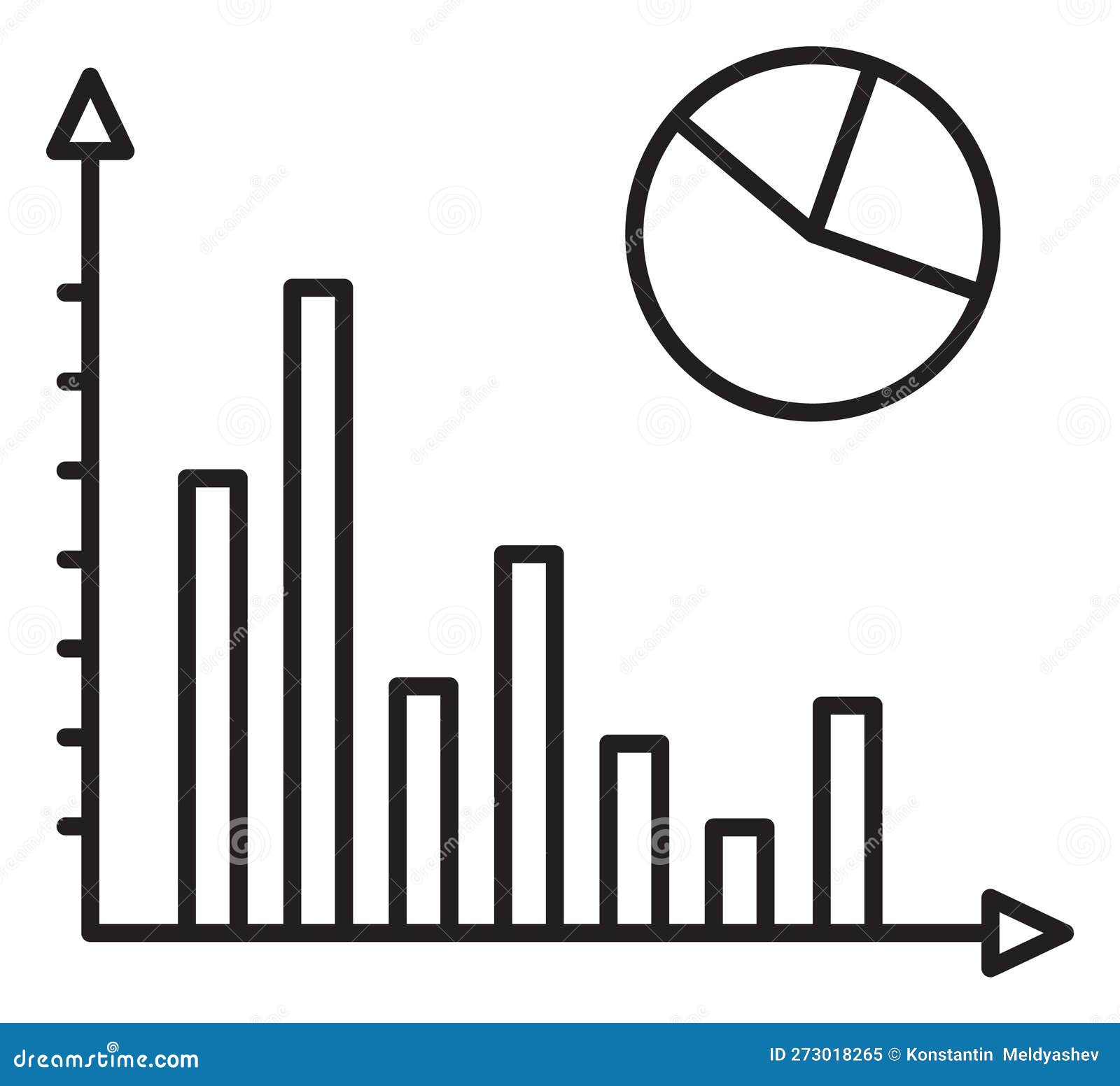Project Management Charts, Statistics Vector Icon Illustration Stock ...