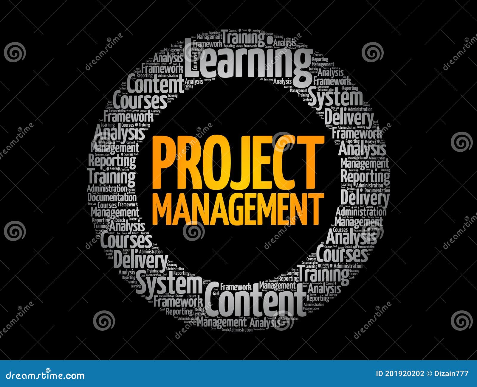 Project Management Circle Word Cloud Stock Illustration - Illustration ...
