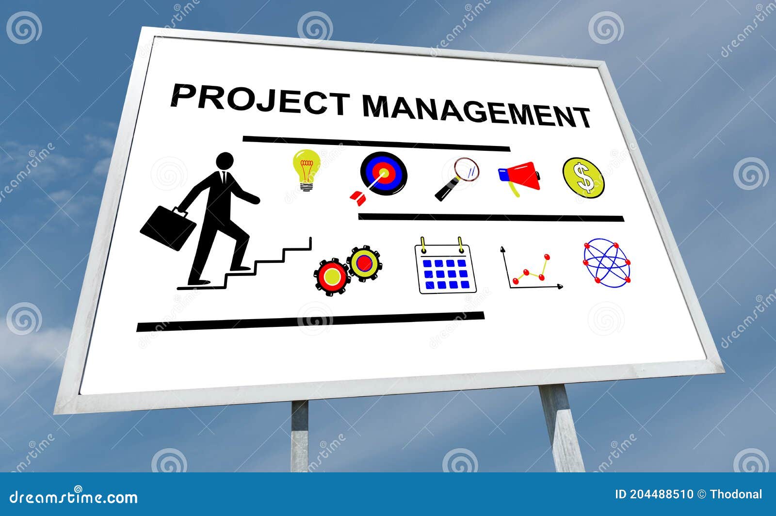 Project Management Concept on a Billboard Stock Photo - Image of ...