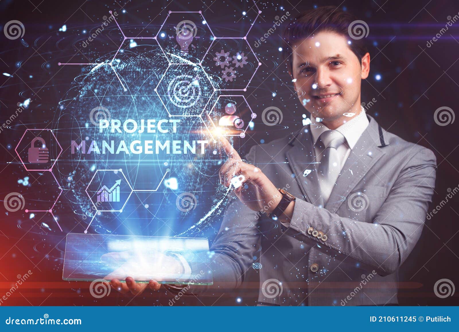 Project Management Concept. Business, Technology, Internet and Network ...