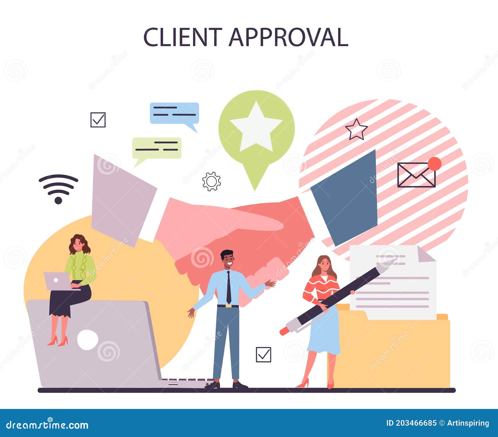 Project Management Concept. Client Approval Stock Vector - Illustration ...