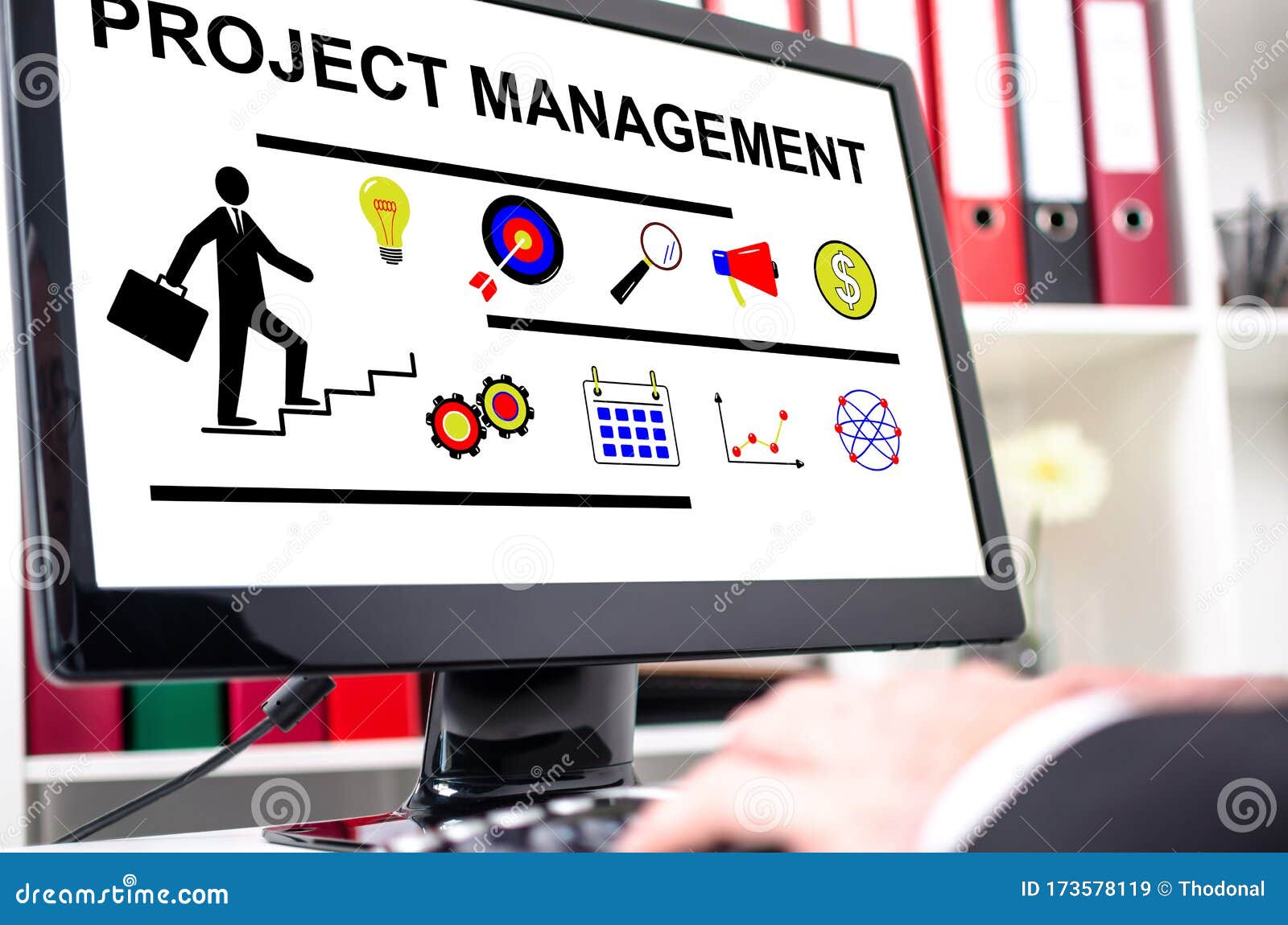 Project Management Concept on a Computer Screen Stock Image - Image of ...