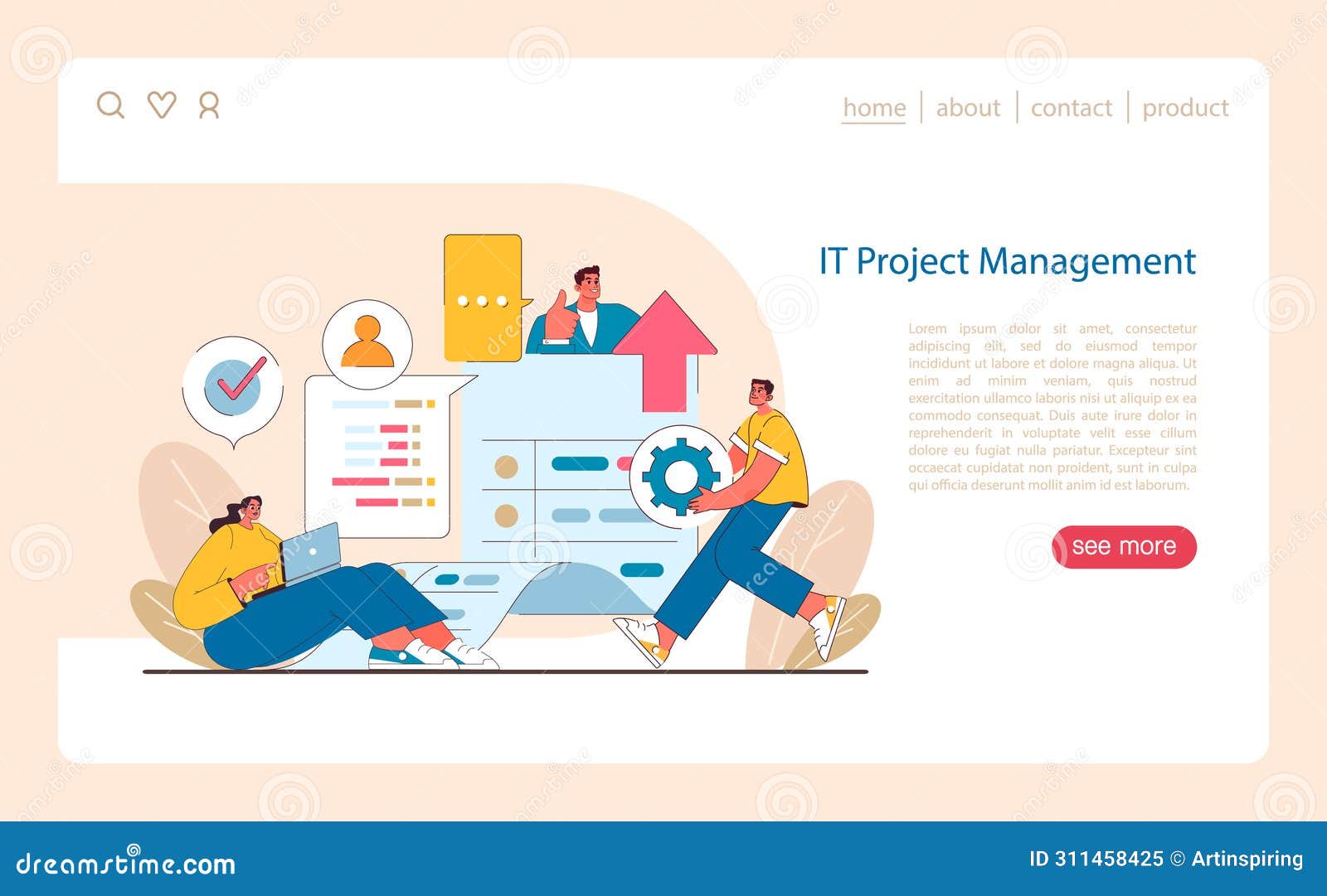 It Project Management Concept. the Coordination of Tasks Stock Vector ...