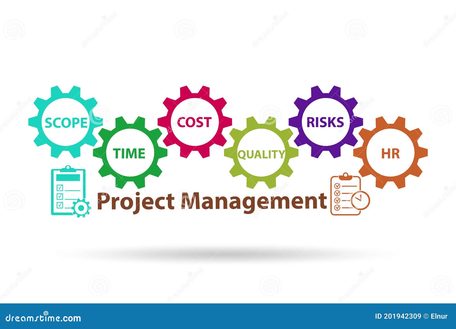 Project Management Concept with Key Components Stock Illustration ...