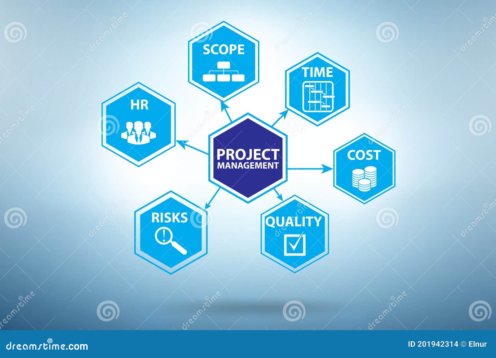 Project Management Concept with Key Components Stock Illustration ...