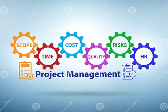 Project Management Concept with Key Components Stock Illustration ...