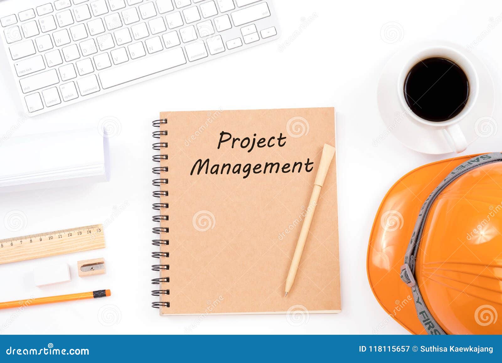 Project Management Concept on Notebook with Modern Workplace on Stock ...