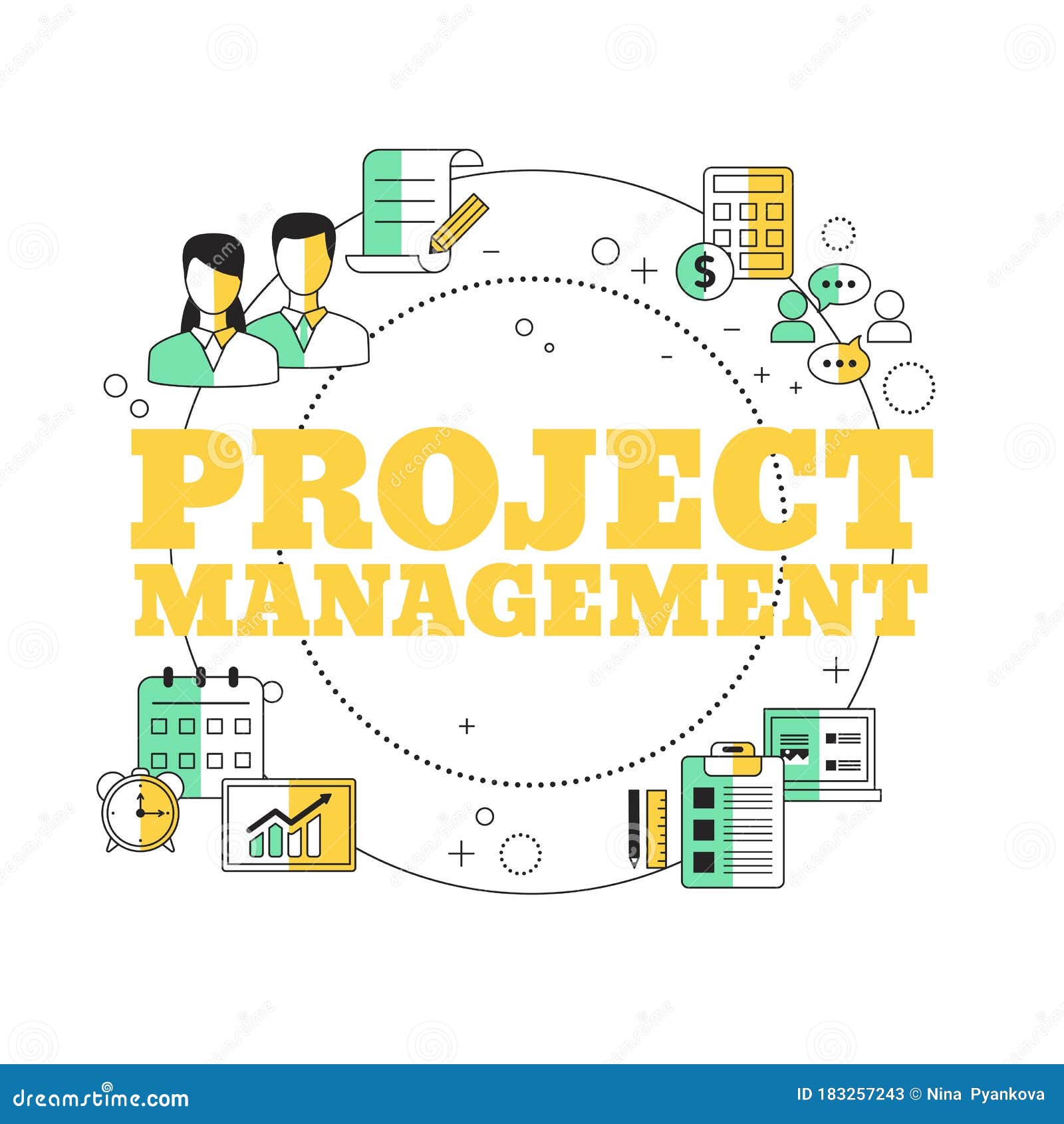 Project management concept stock vector. Illustration of marketing ...