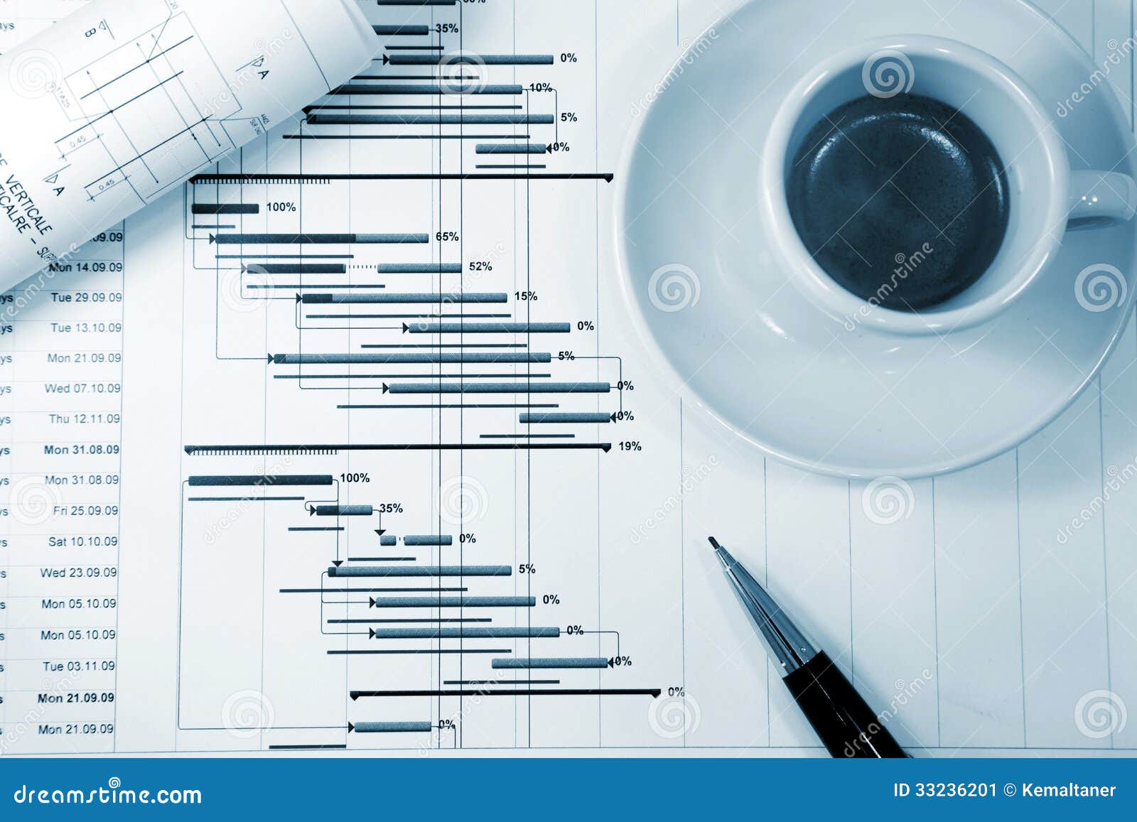 Project Management And Workflow Scheduling Illustrated On A Digital ...