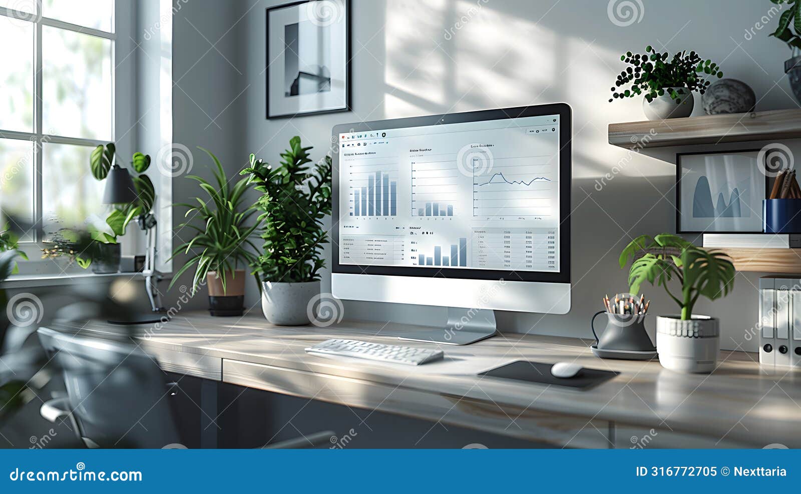 Project Management Dashboard for Home Office Stock Illustration ...