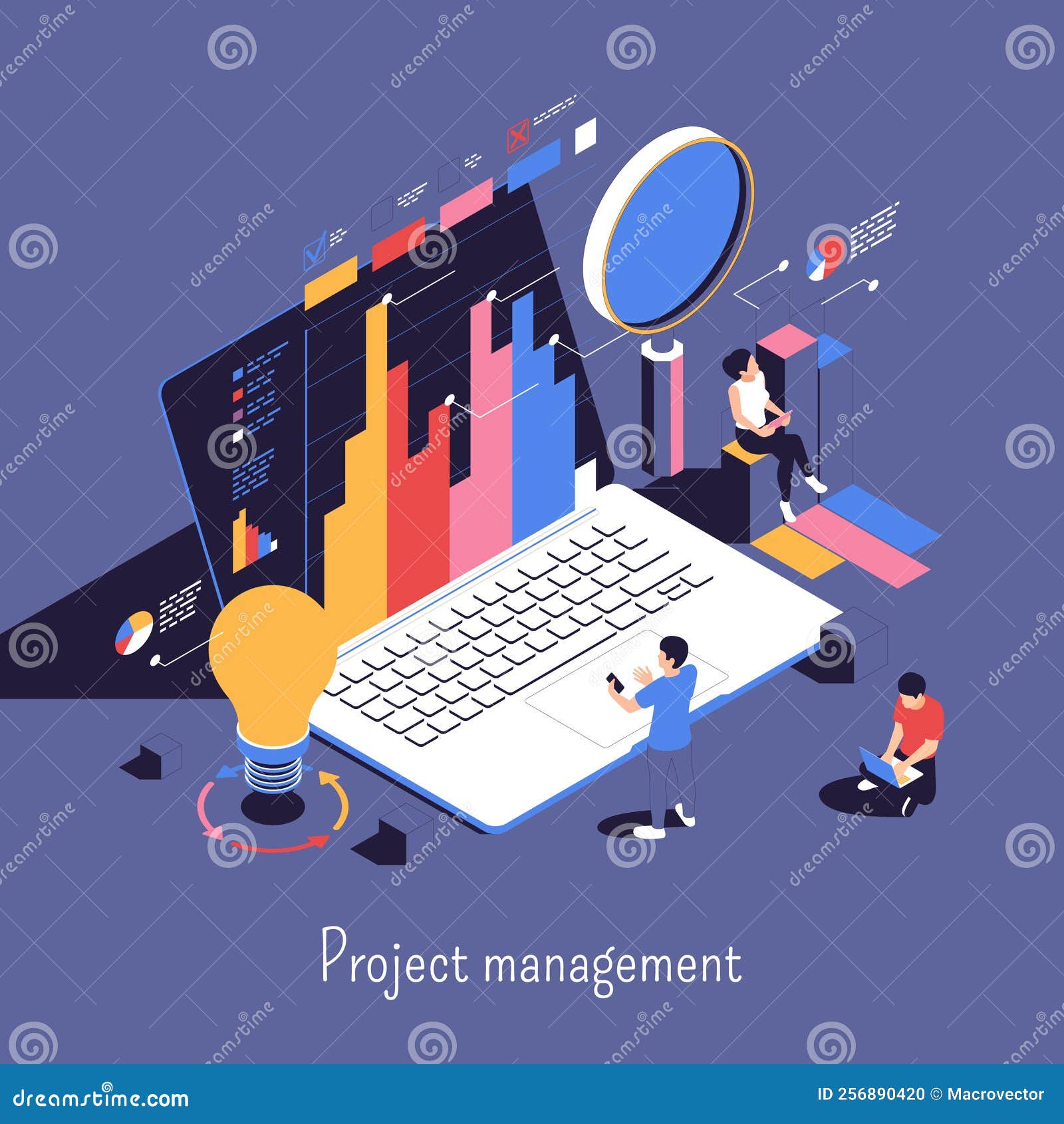 Project Management Design Concept Stock Vector - Illustration of team ...