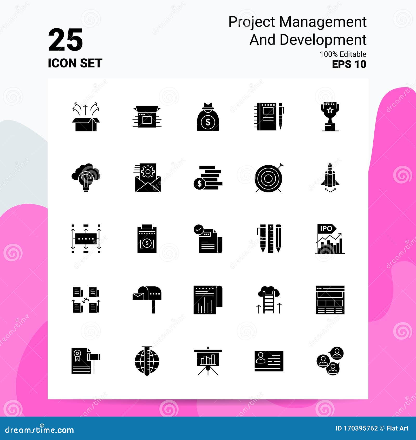 25 Project Management and Development Icon Set. 100 Editable EPS 10 ...