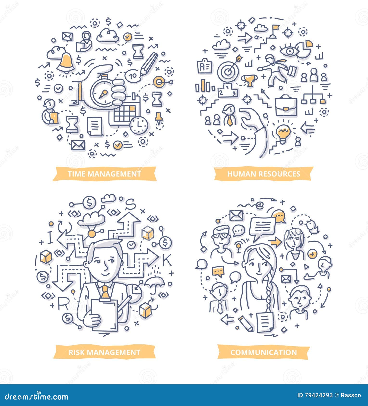 Project Management Doodle Concepts Stock Vector - Illustration of ...