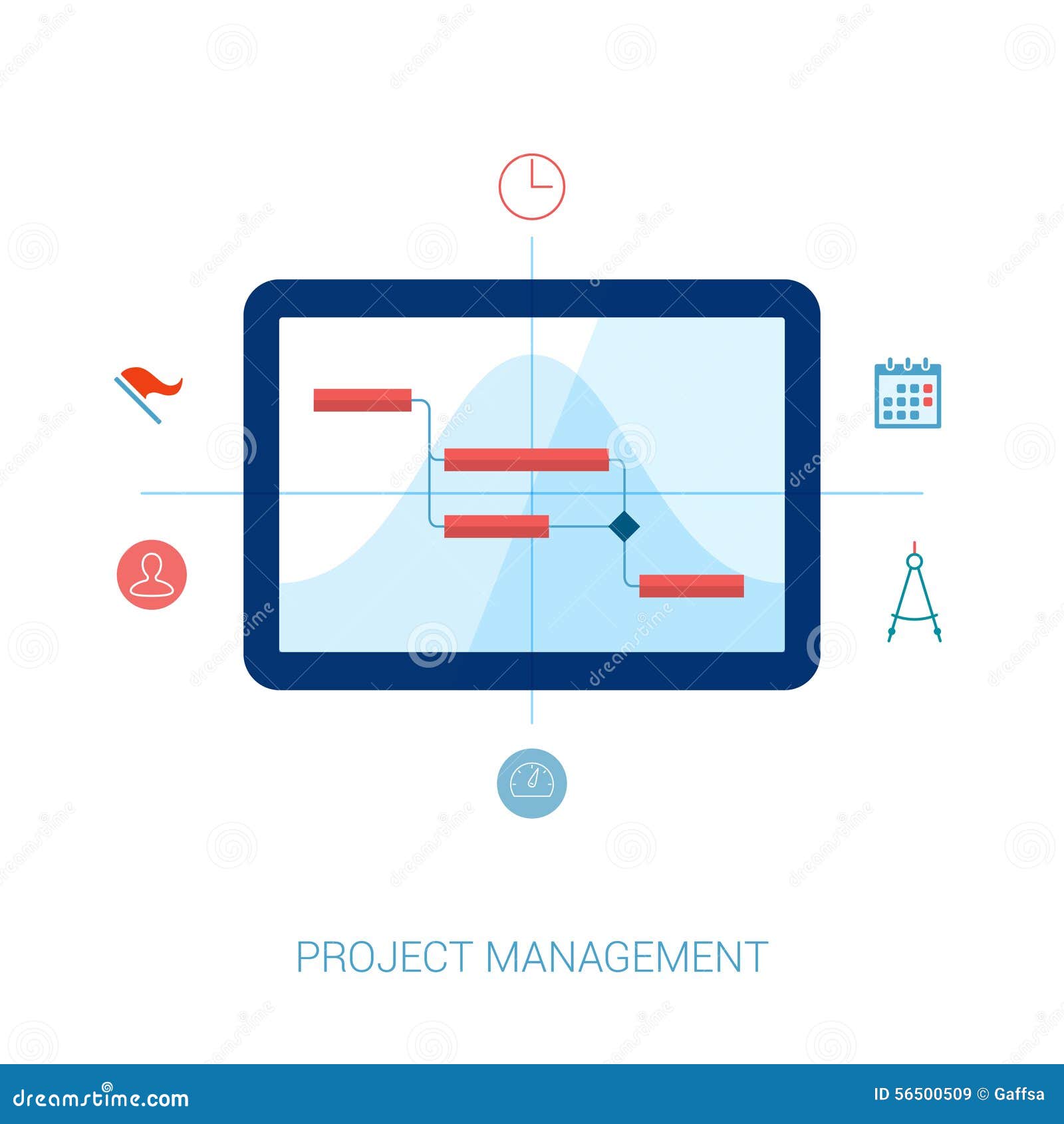 Project Management Flat Icons Illustration Stock Vector - Illustration ...