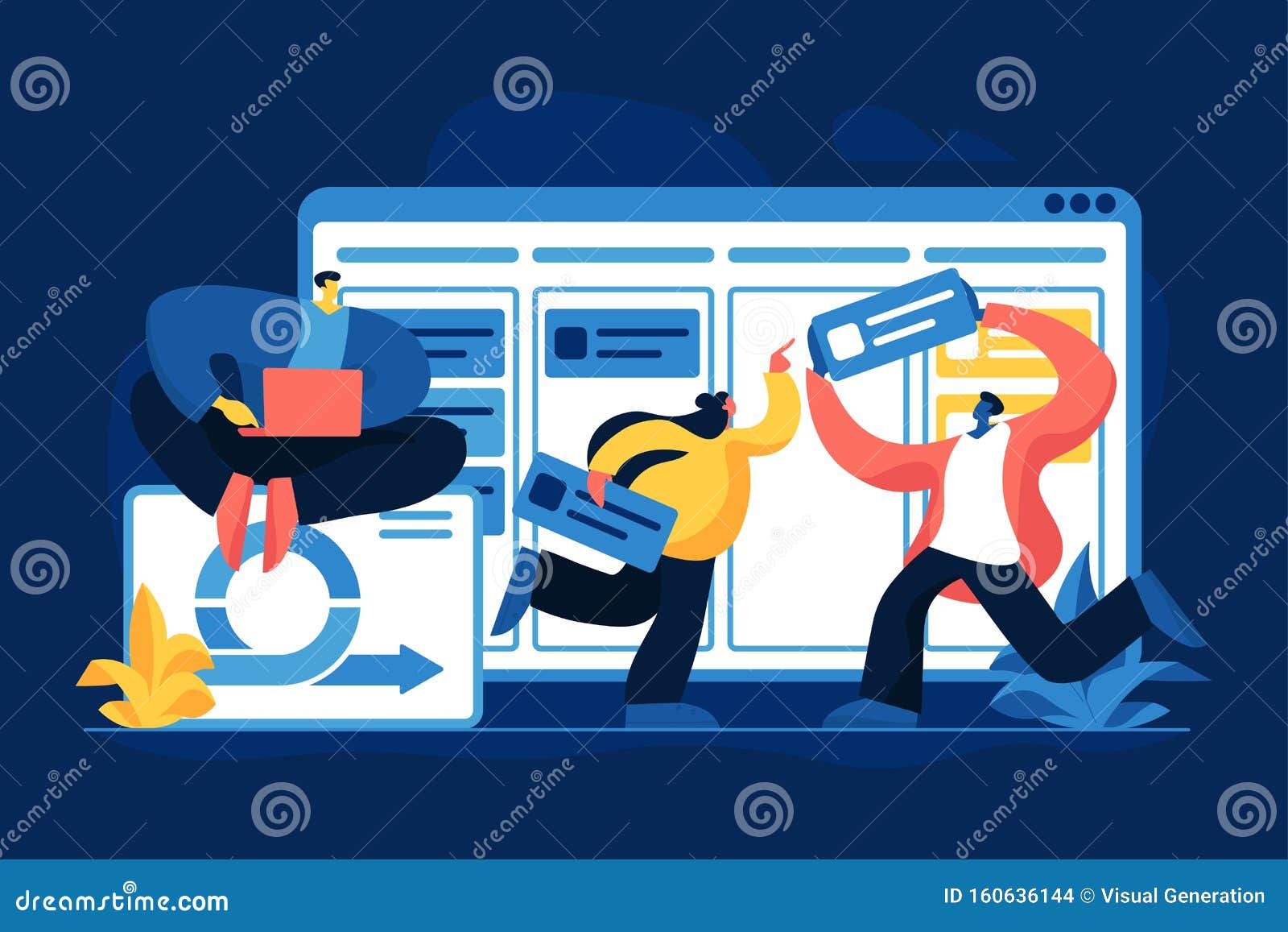 Project Management Flat Vector Illustration Stock Vector - Illustration ...
